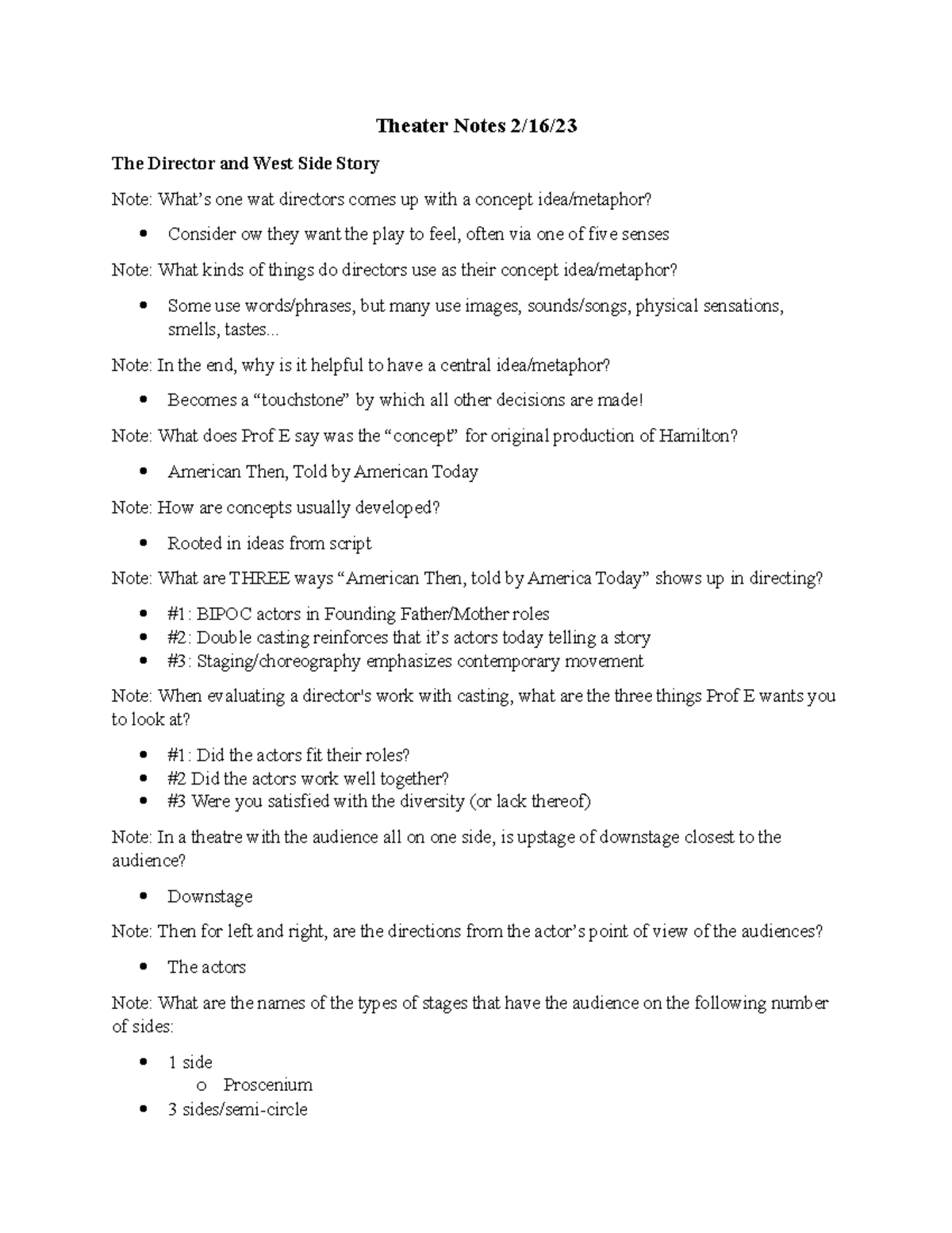 Theater Notes 2-16-23 - Theater Notes 2/16/ The Director and West Side ...