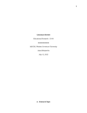 Task 1- Identifying a Research Topic - Running head: IDENTIFYING A ...