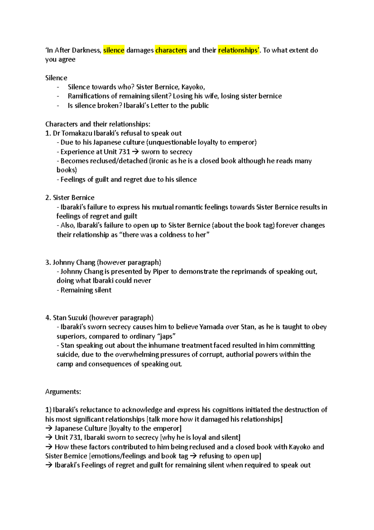 Silence Essay - ‘In After Darkness, silence damages characters and ...