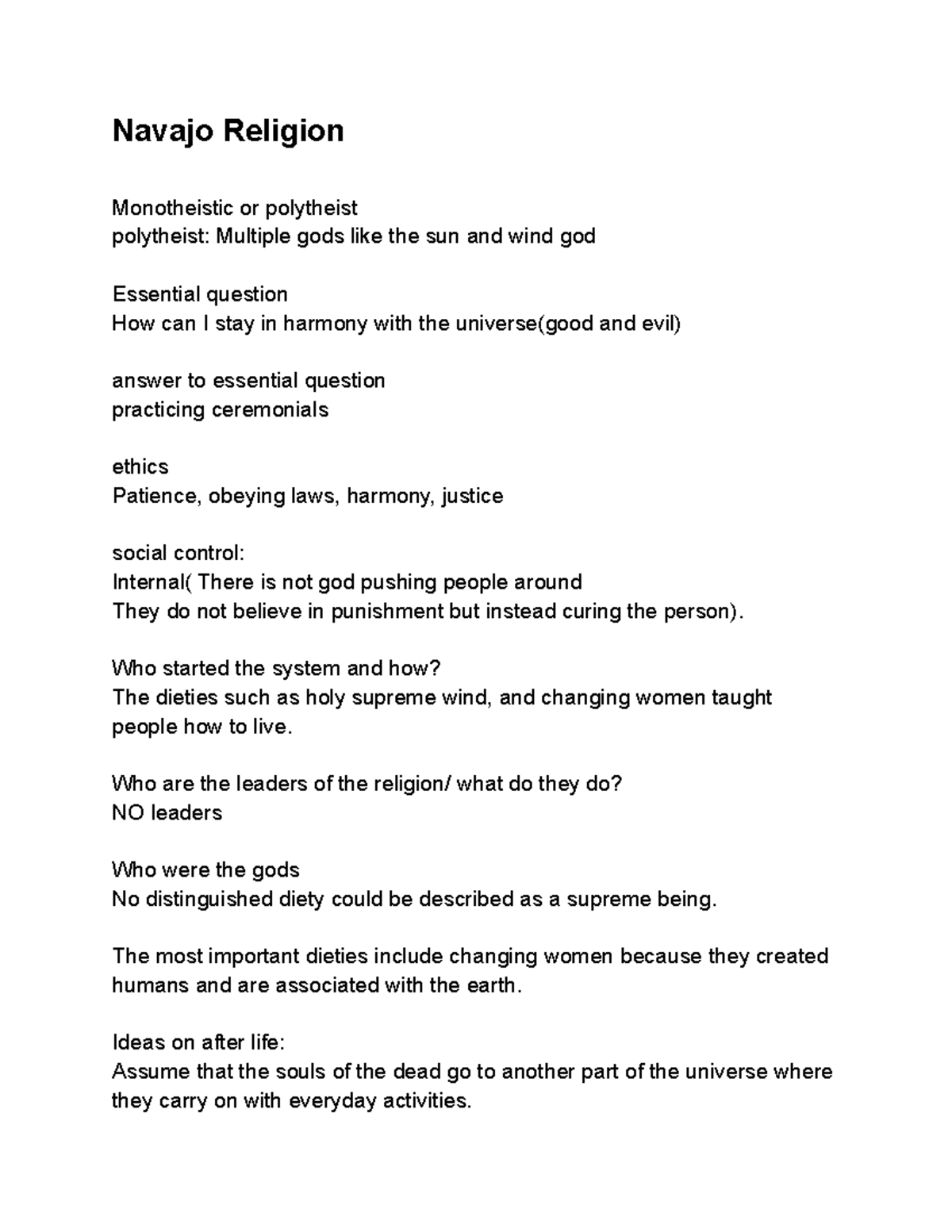 World Religion 101 102 - Lecture notes from Professor Alex Snow ...