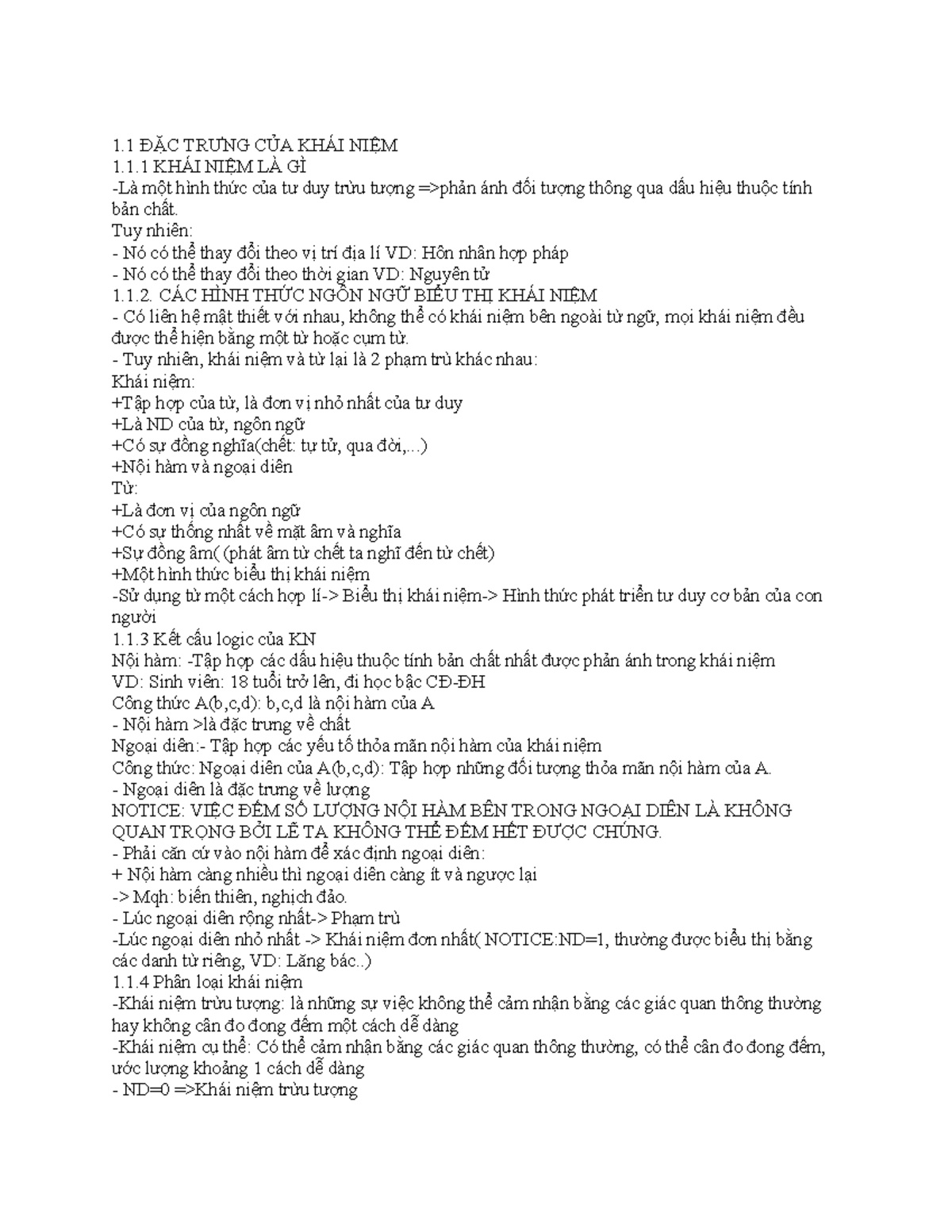 Khái niệm logic học - 1 KH¡I 1.1 KH¡I L¿ GÃ -L‡ hÏnh !" # duy '(% - Studocu