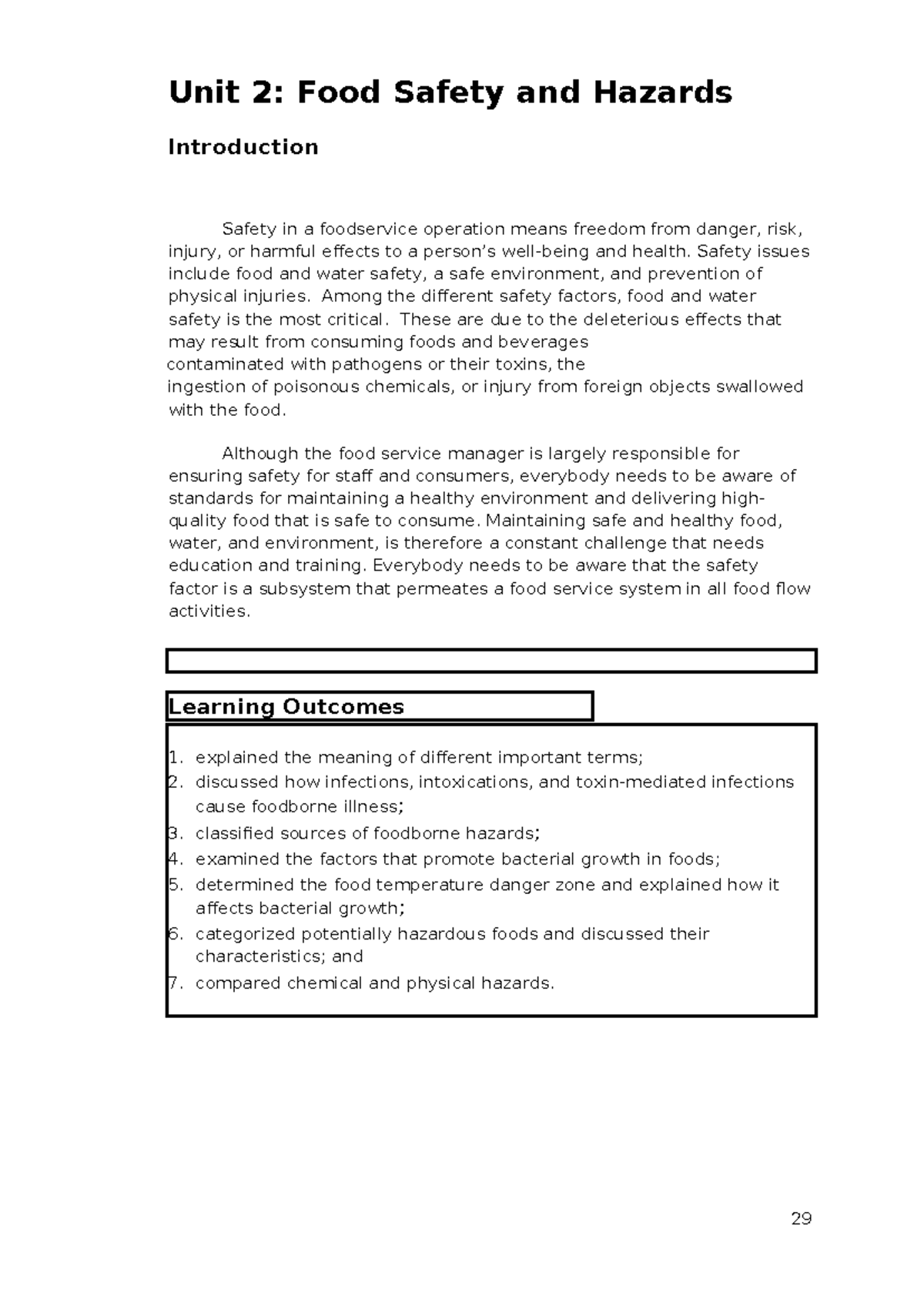 Unit 2 lesson 1 - good ande nice - Unit 2: Food Safety and Hazards ...