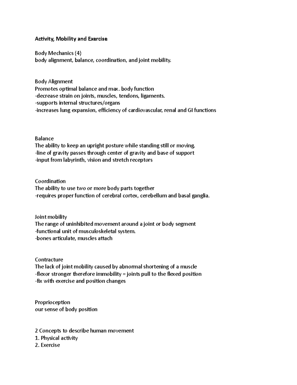 Activity, Mobility, Exercise Nurs 101 - Activity, Mobility and Exercise ...