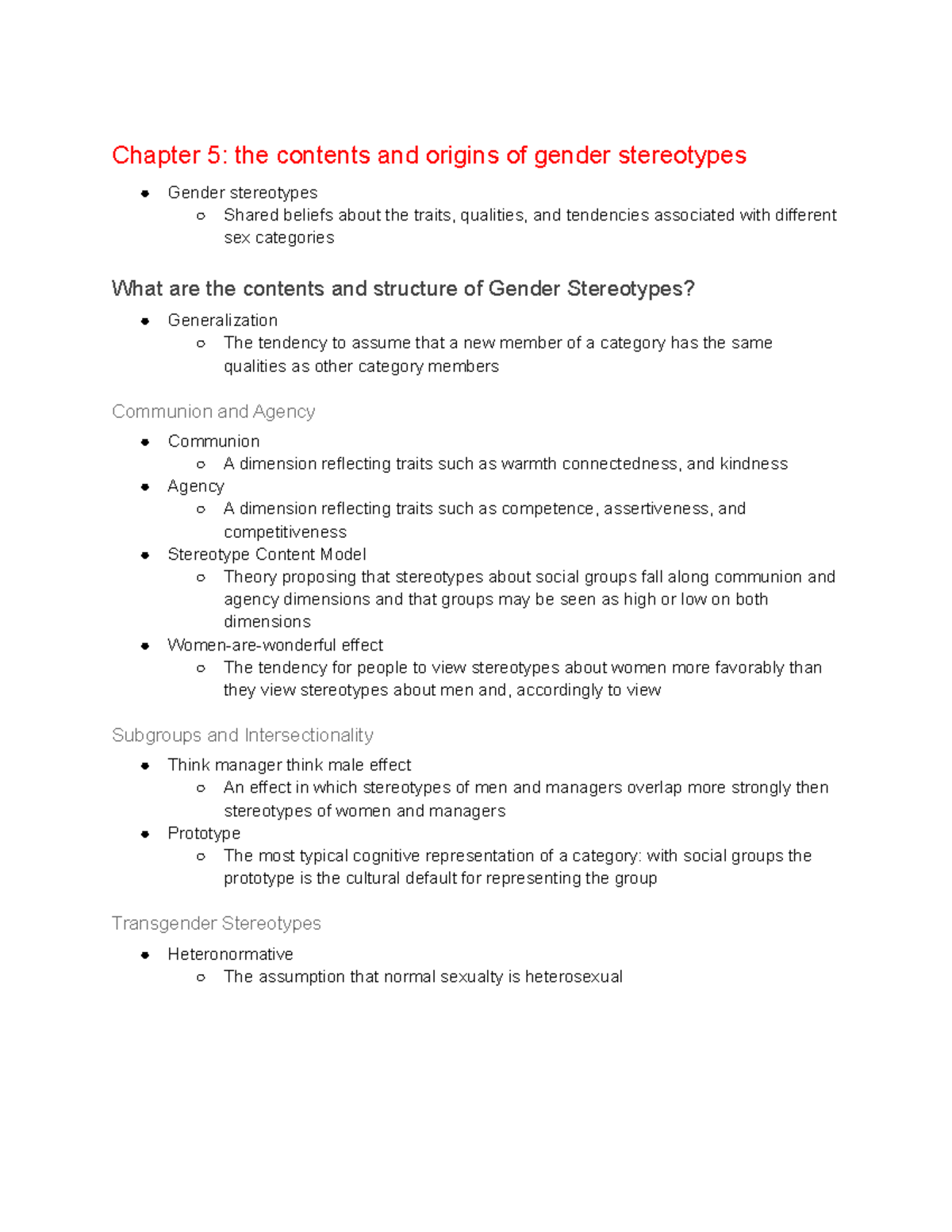 Chapter 5 the contents and origins of gender stereotypes - Chapter 5 ...