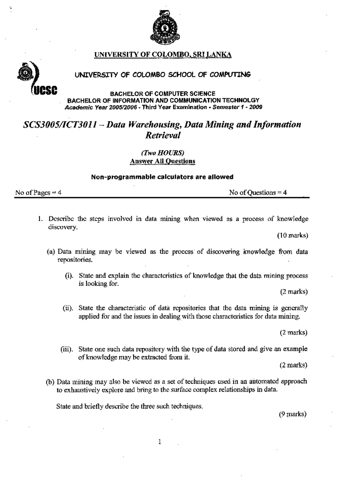 SCS3005-ICT3011-2009 - computer science - Studocu