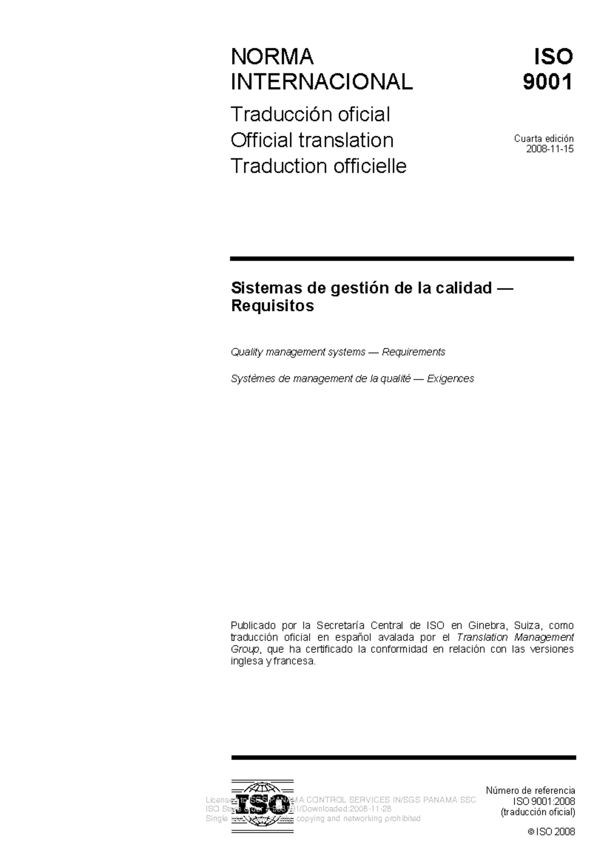 ISO-9001 - Control de calidad norma de calidad - Número de referencia ...