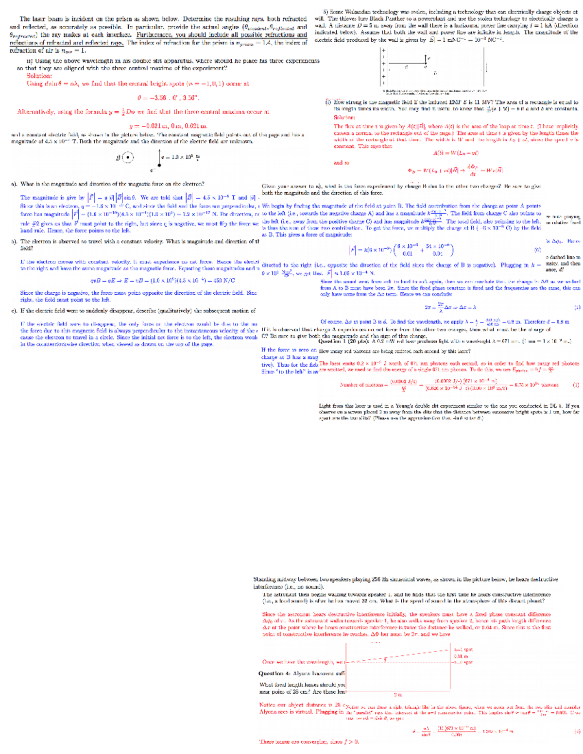 PHY 7B Cheat Sheet - PHY7B - Studocu