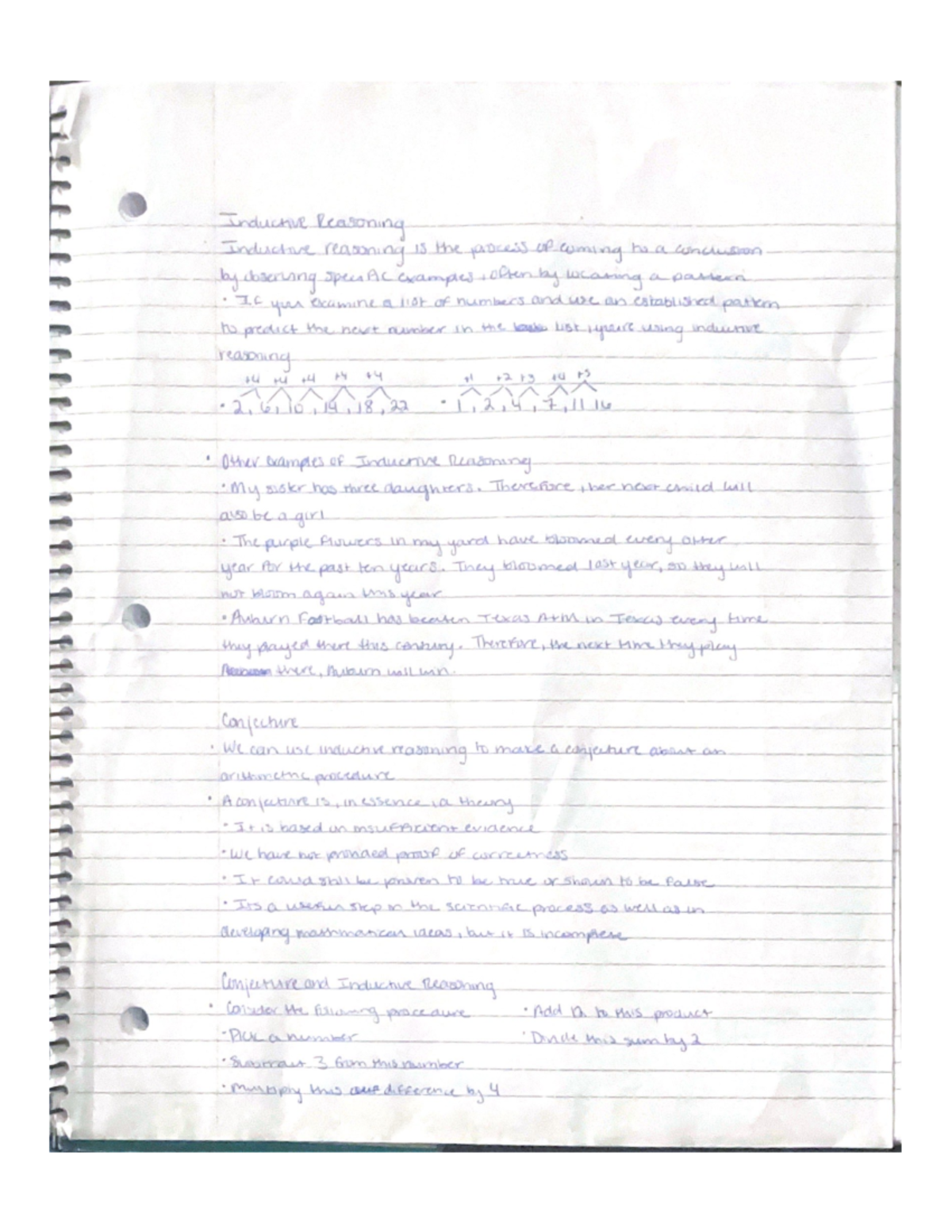 Inductive Reasoning - Dr. Mcinnis - MATH1001 - Studocu