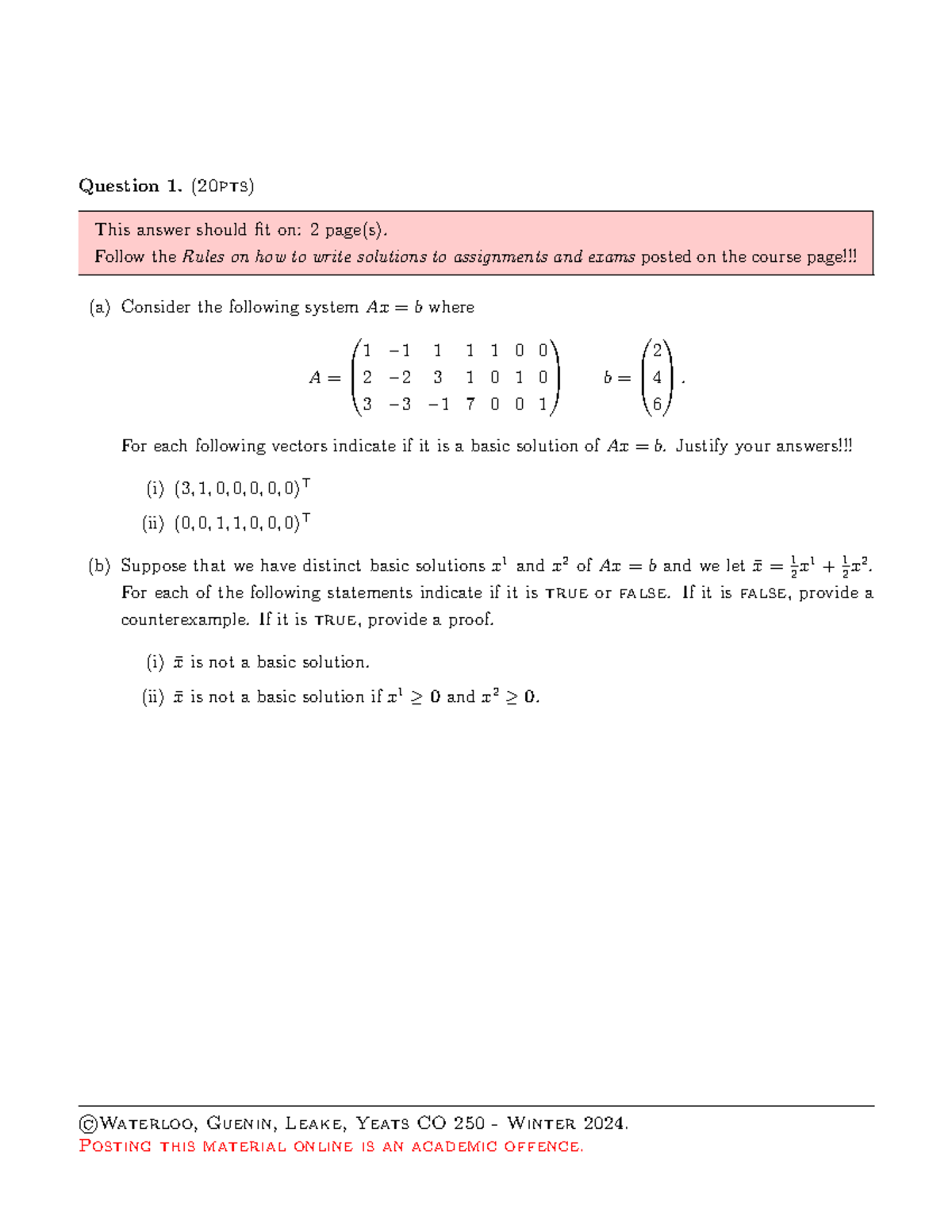 P1 - a1q3 - Question 1. (20pts) This answer should fit on: 2 page(s ...