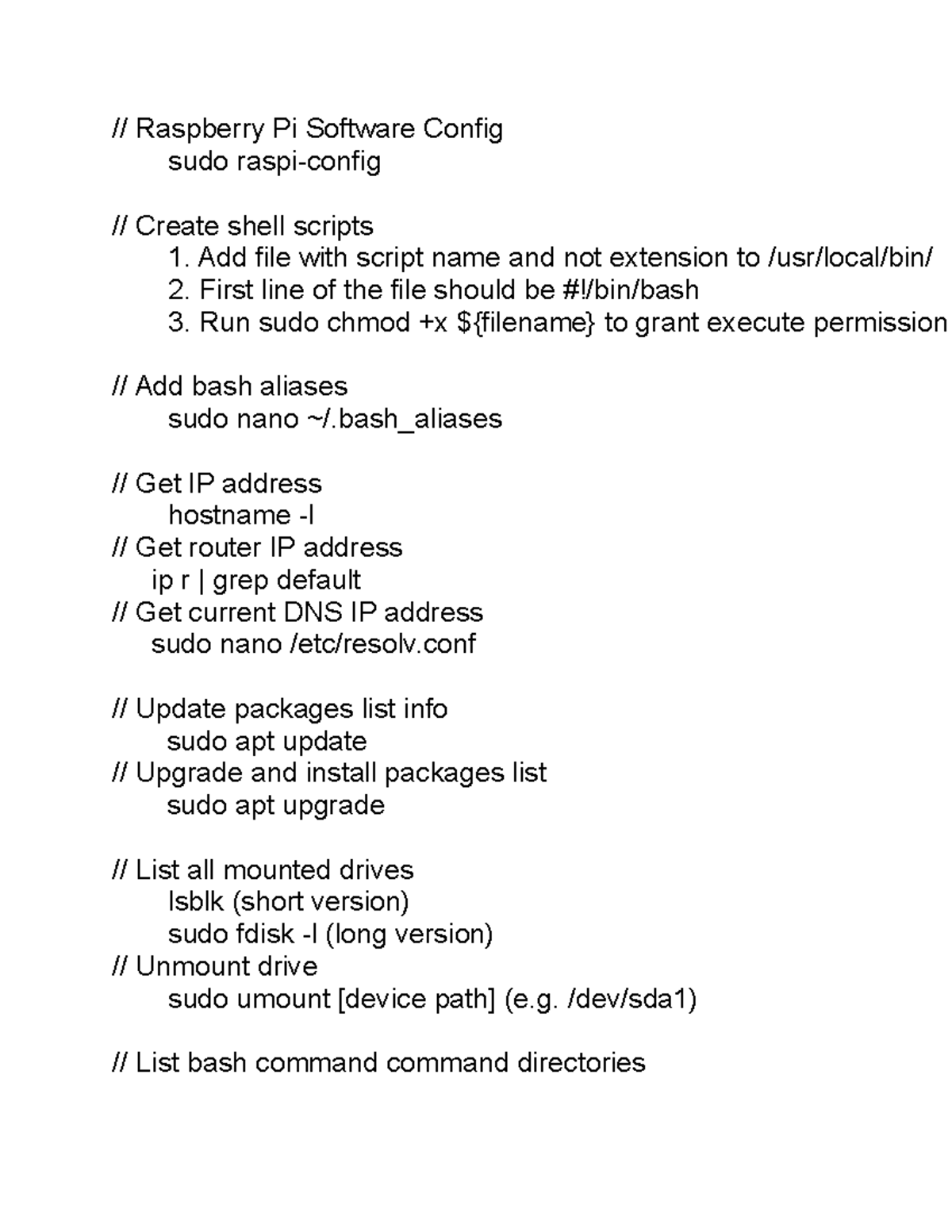 Linux terminal notes - // Raspberry Pi Software Config sudo raspi ...