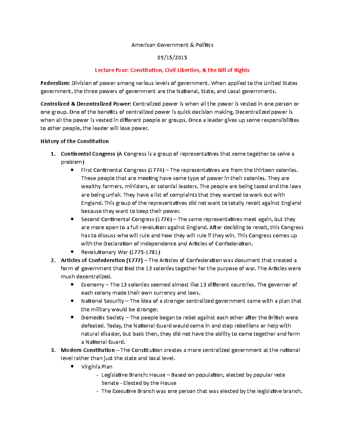 Constitution, Civil Liberties, & the Bill of Rights - When applied to ...