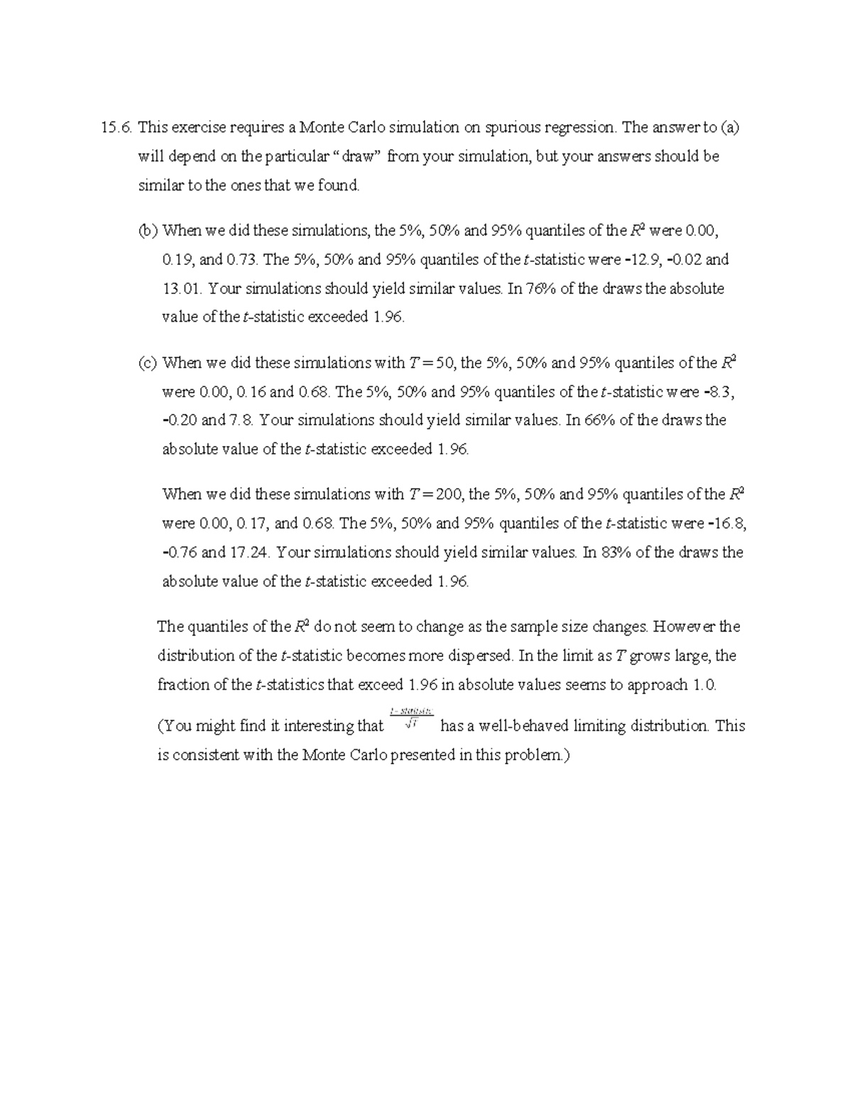 SW Solution Ex 15-6 - Answers to Stock-Watson Chapters 15-16 - This ...