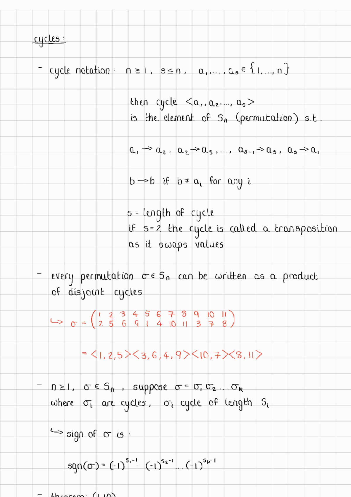 Cycles - cycles: cycle notation n 1, s n n , a, a, E then cycle A2, is ...