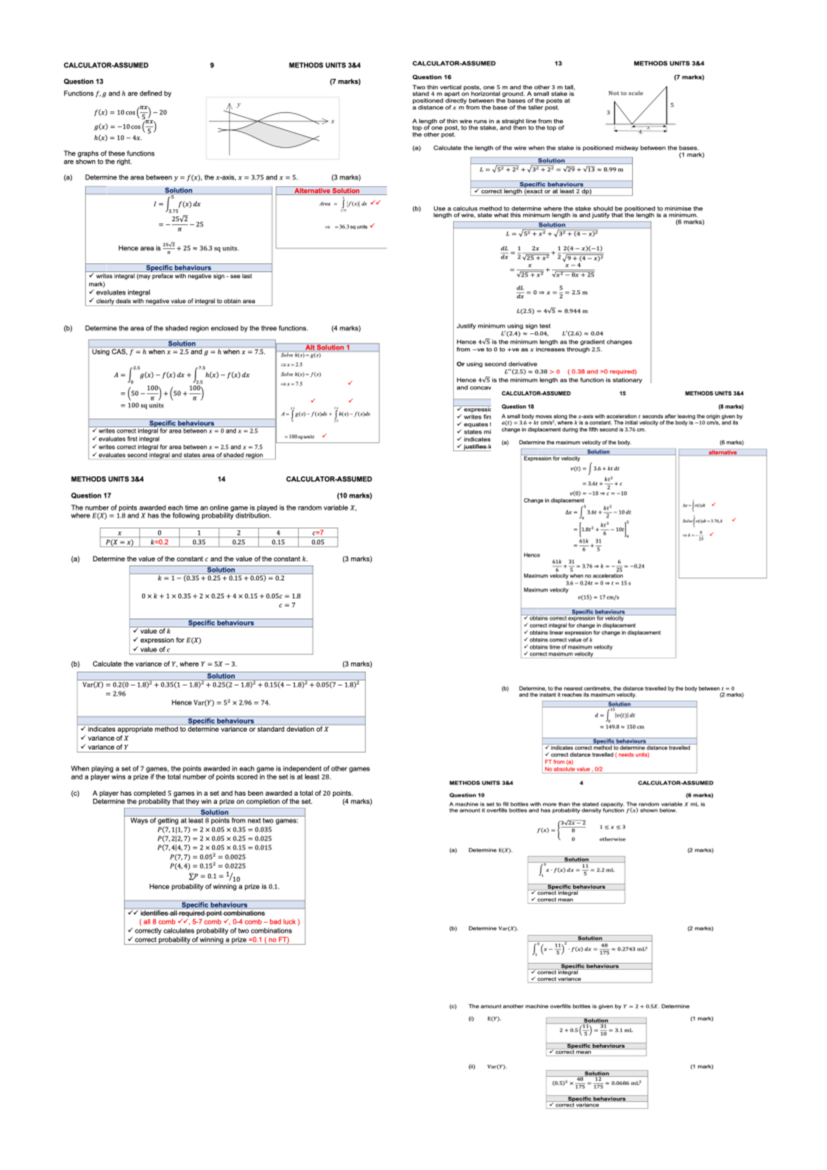 Cheat sheets to use in Methods Wace!! - 9 METHODS UNITS 13 METHODS UNITS Question 16 Question 13 ...
