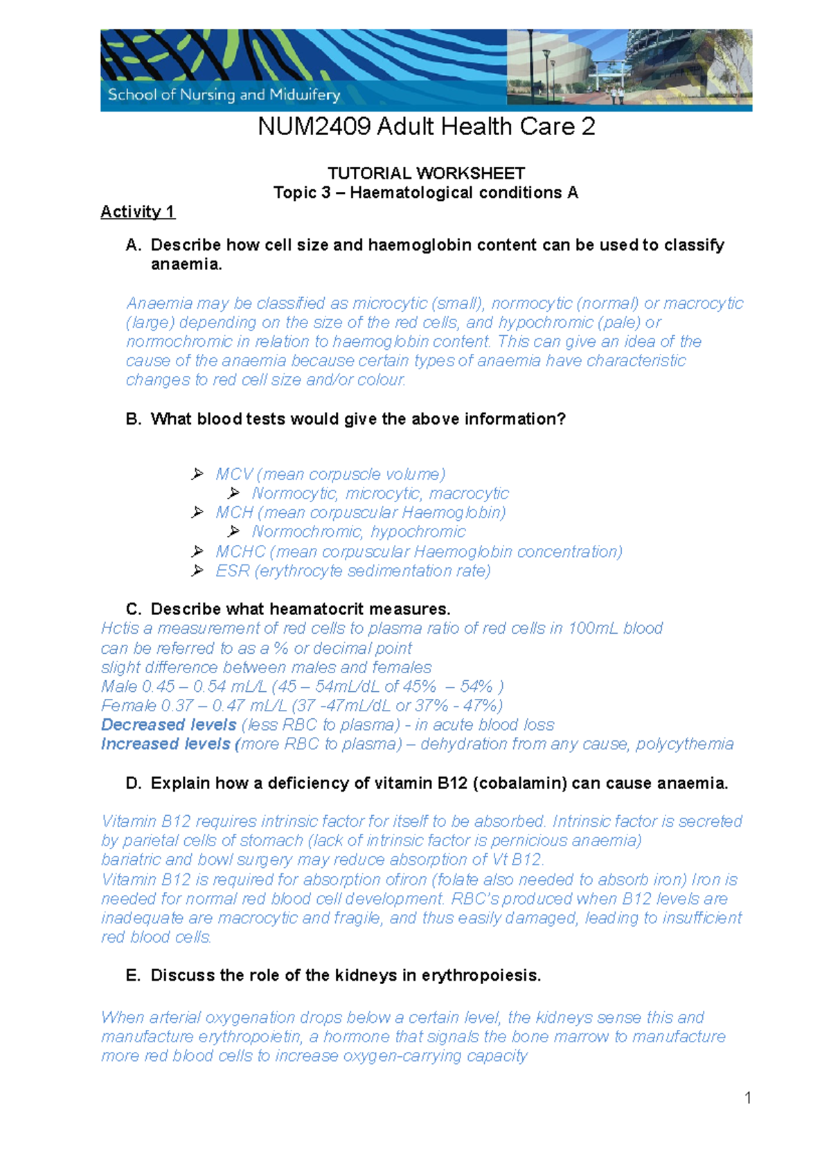 Worksheet 2 male reproduction - TUTORIAL WORKSHEET Topic 3 ...