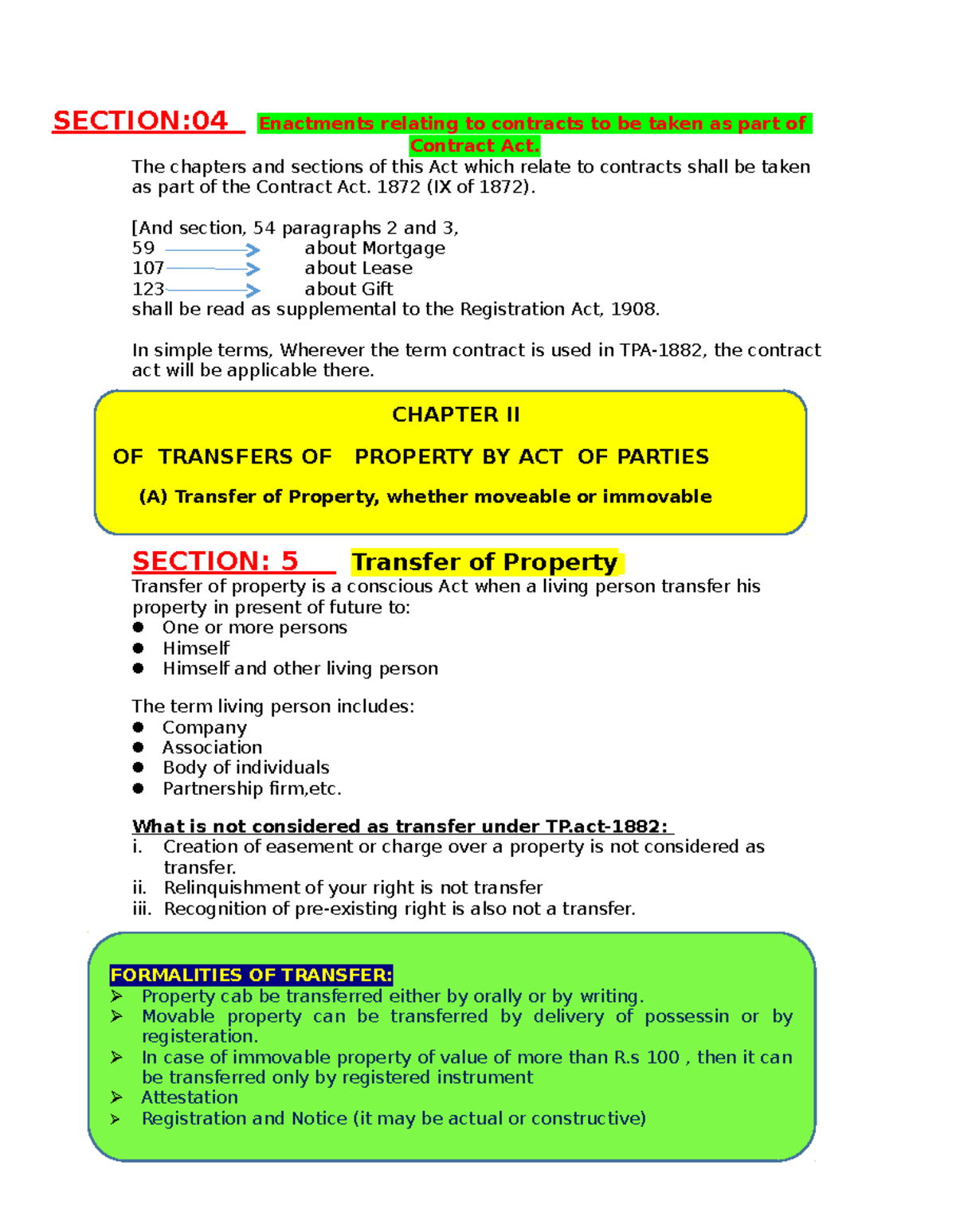 TOPA-2 by Sajad Hussain - SECTION:04 Enactments relating to contracts ...