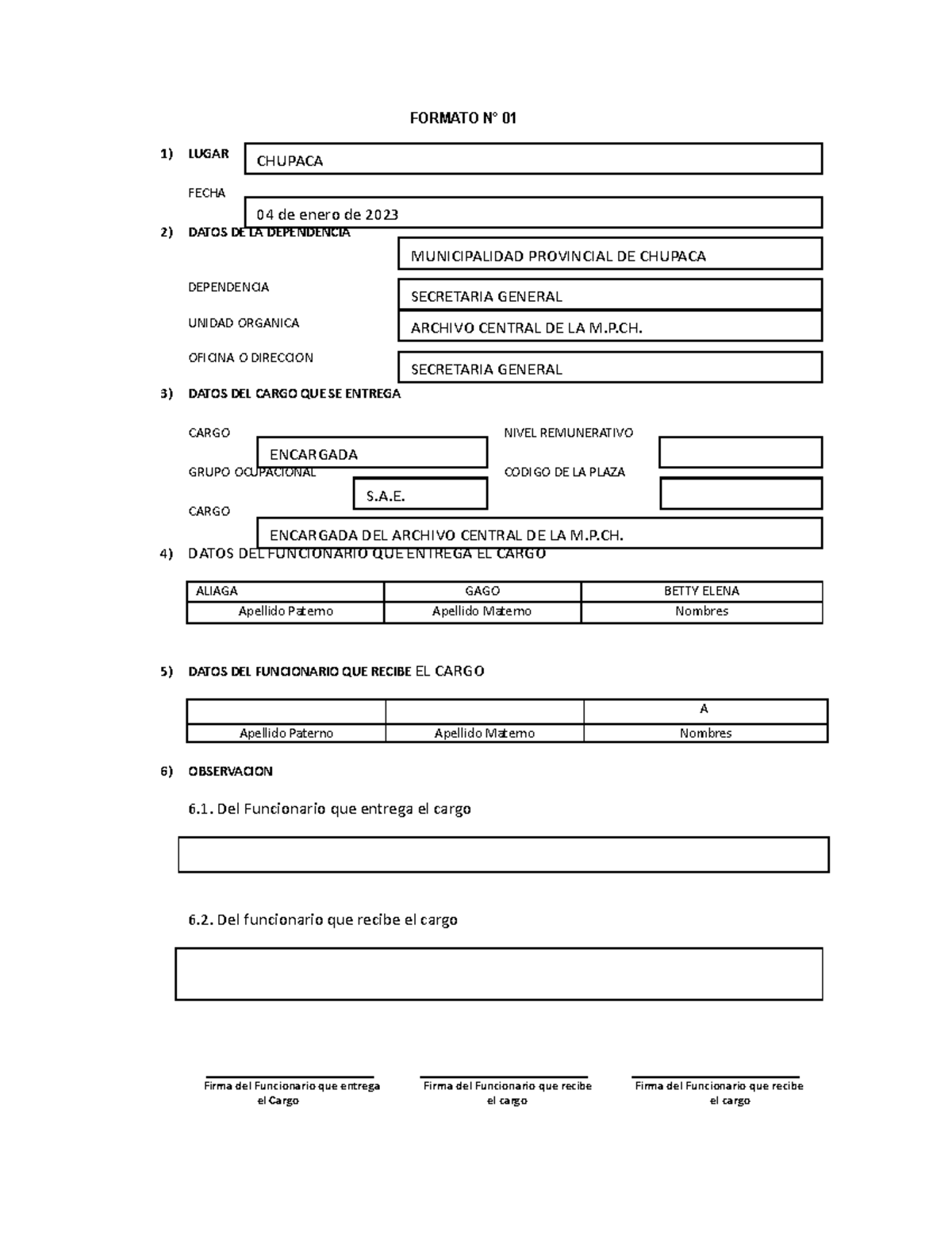ACTA DE Entrega DE Cargo Imprimir Archivo Central M.P.CH. 2022 ...