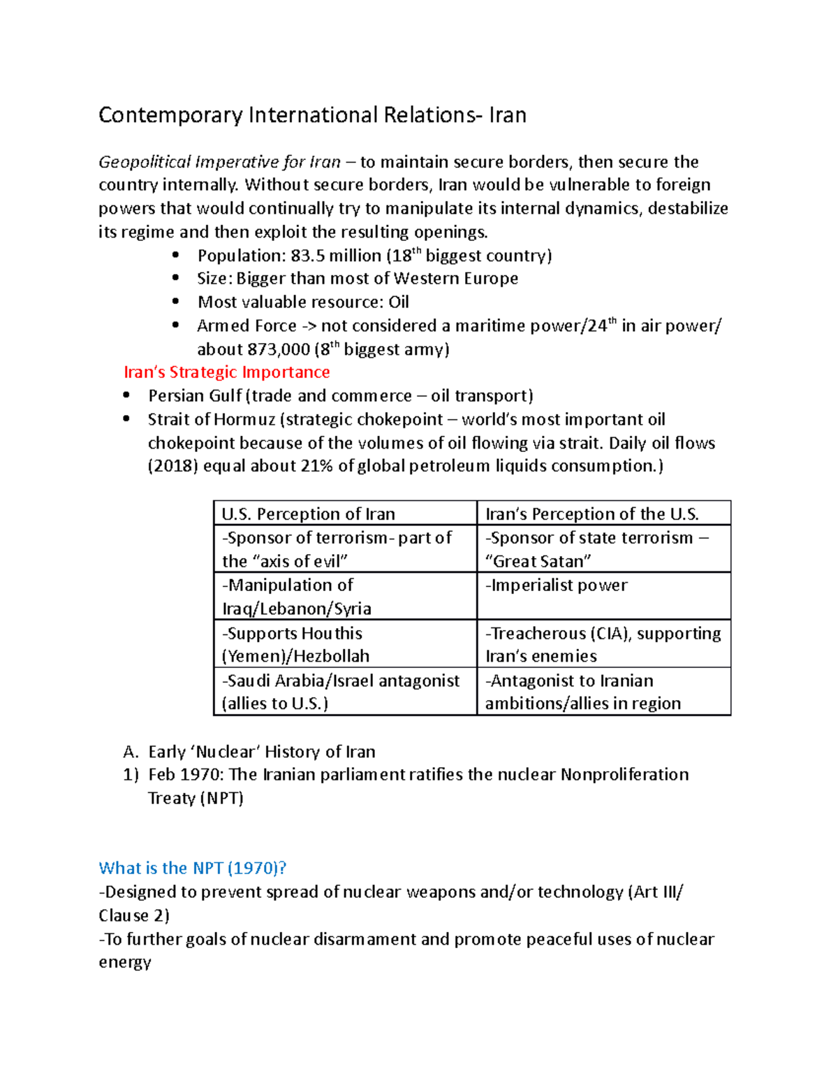Iran - Notes on the Iran lecture section of the class. - Contemporary ...