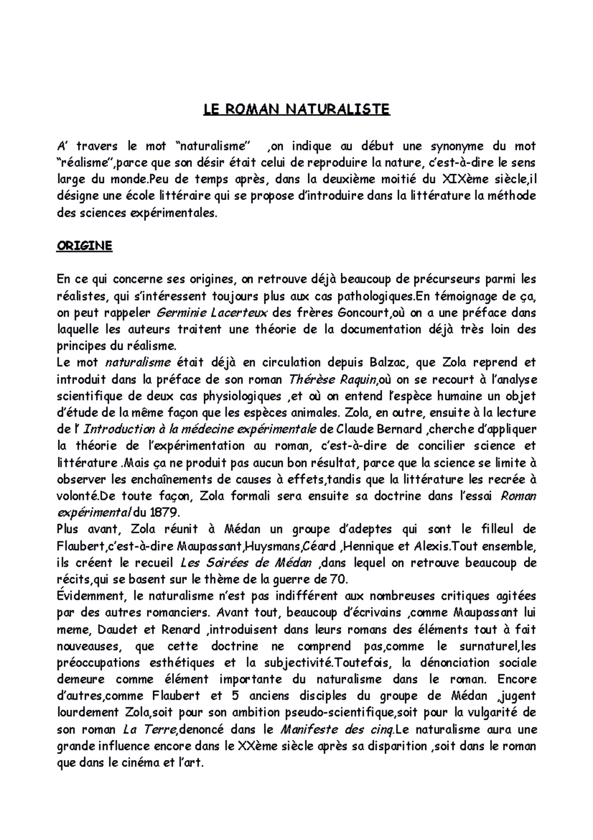 Super information - LE ROMAN NATURALISTE A’ travers le mot “naturalisme ...