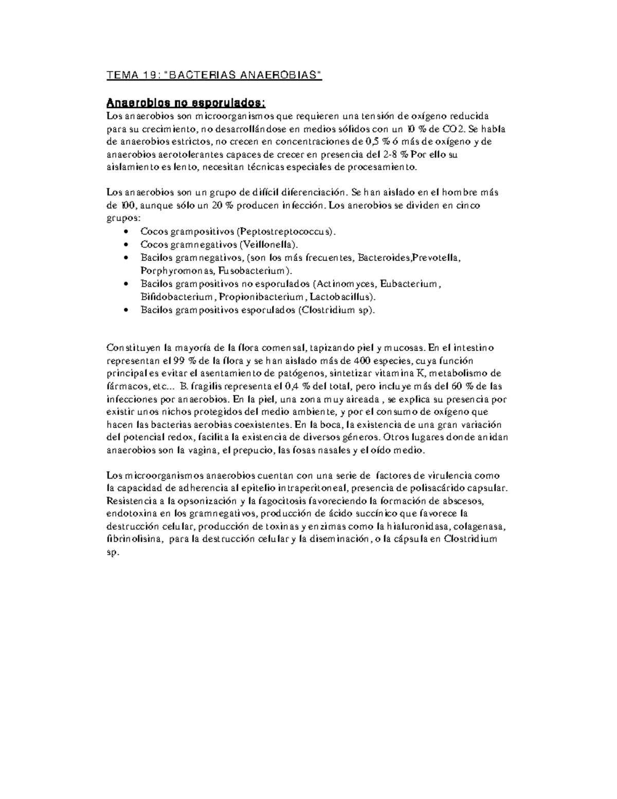 TEMA 19 Microbiologia - T EM A 1 9 : “BACT ERI AS AN AEROBI AS” Ana e ...