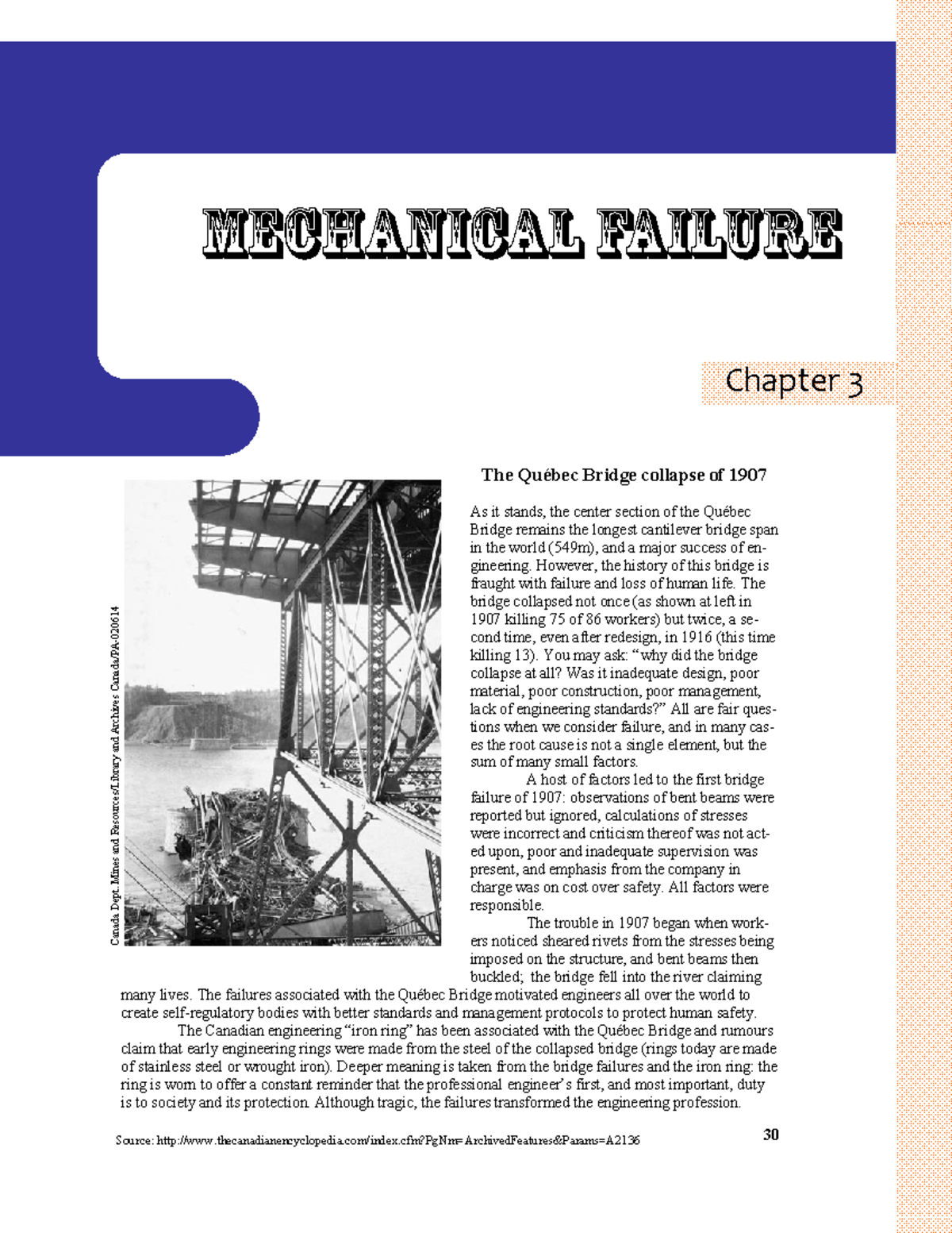 Chapter 3 Failure - apsc 278 - MATE 202: Introduction to Materials Engineering 30 Mechanical ...