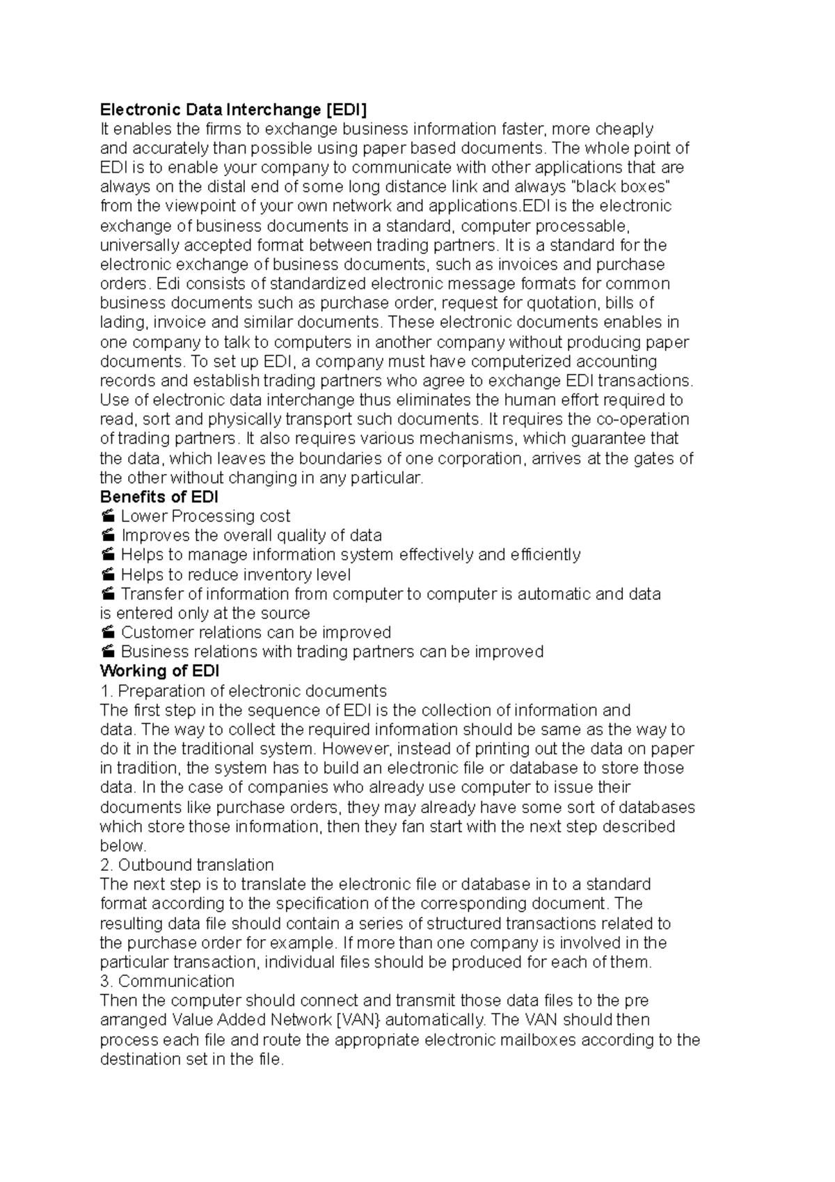 Electronic Data Interchange - The whole point of EDI is to enable your ...