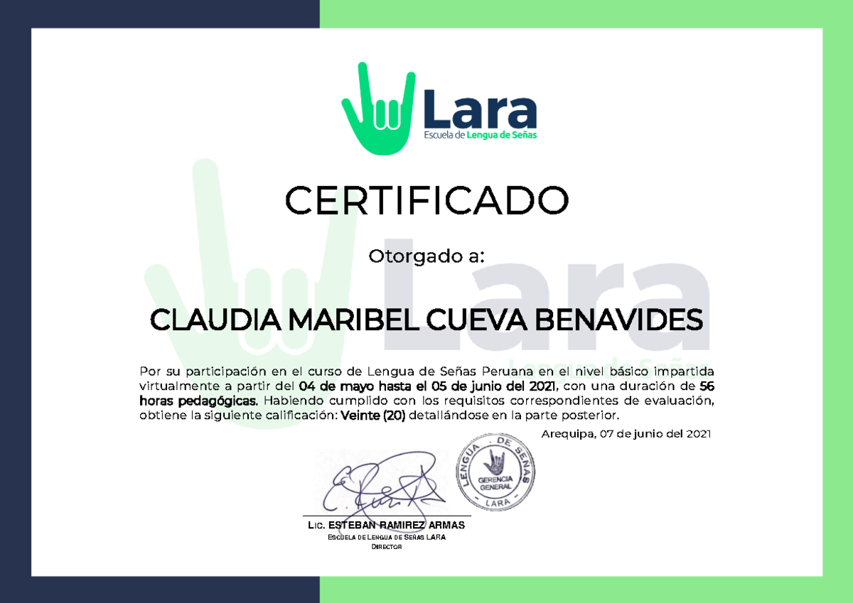 3 Claudia Maribel Cueva Benavides - CERTIFICADO Otorgado a: CLAUDIA ...