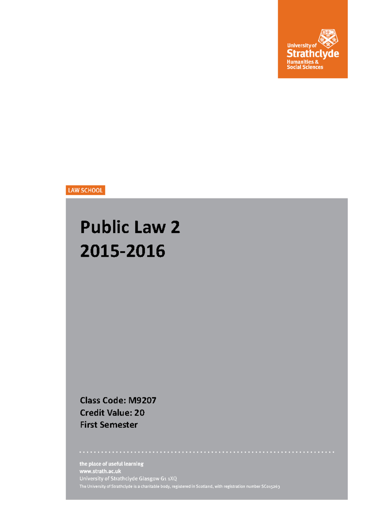Public Law 2 handbook - First Semester PUBLIC LAW II 2015- Contents 3 ...