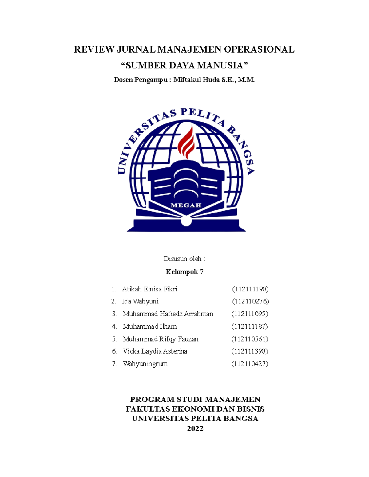 Review Jurnal Manajemen Operasional - REVIEW JURNAL MANAJEMEN ...