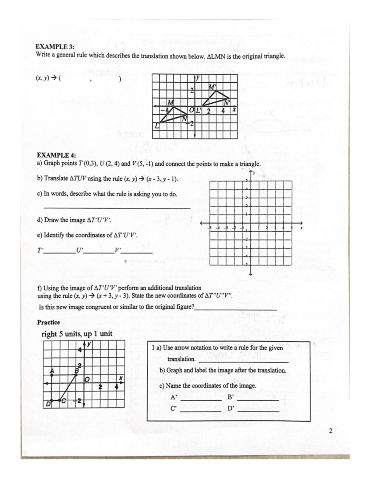 Homework #1 - geometry work - EXAMPLE 3: Write a general rule which ...
