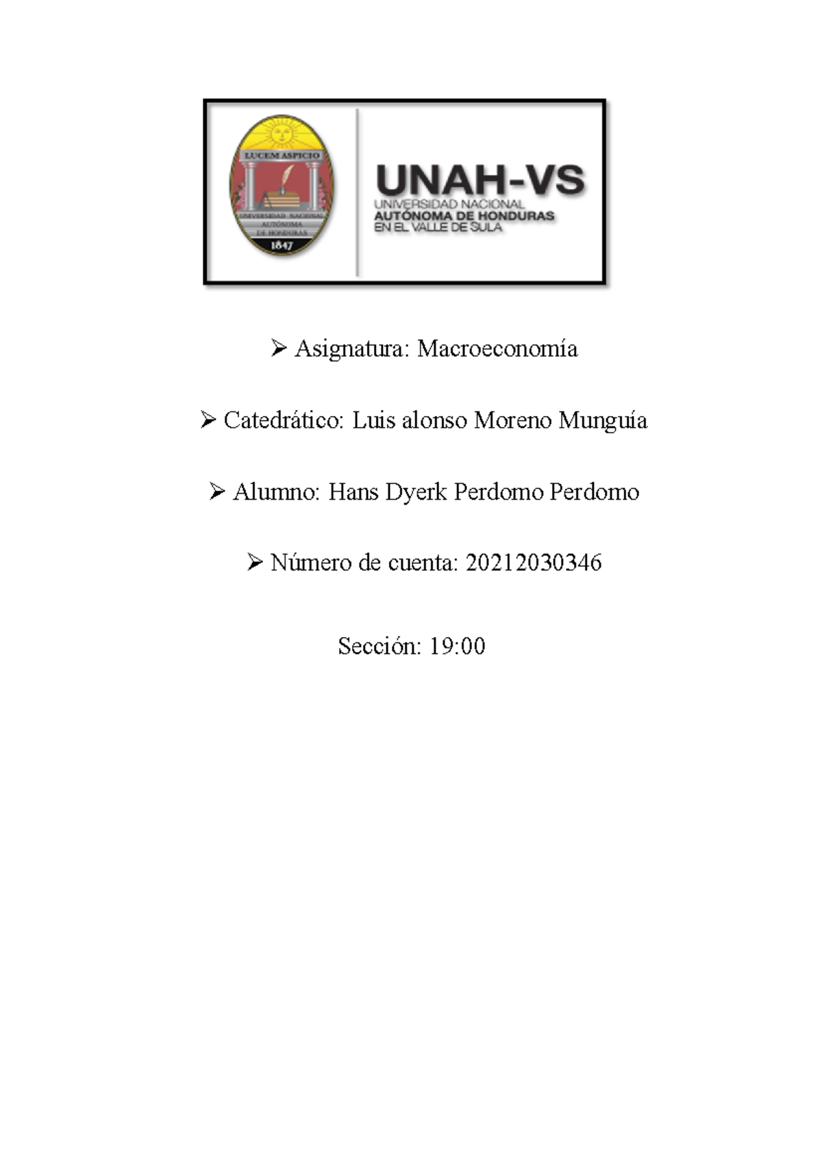 A1-Trabajo de Investigacion Hans Perdomo - Asignatura: Macroeconomía ...