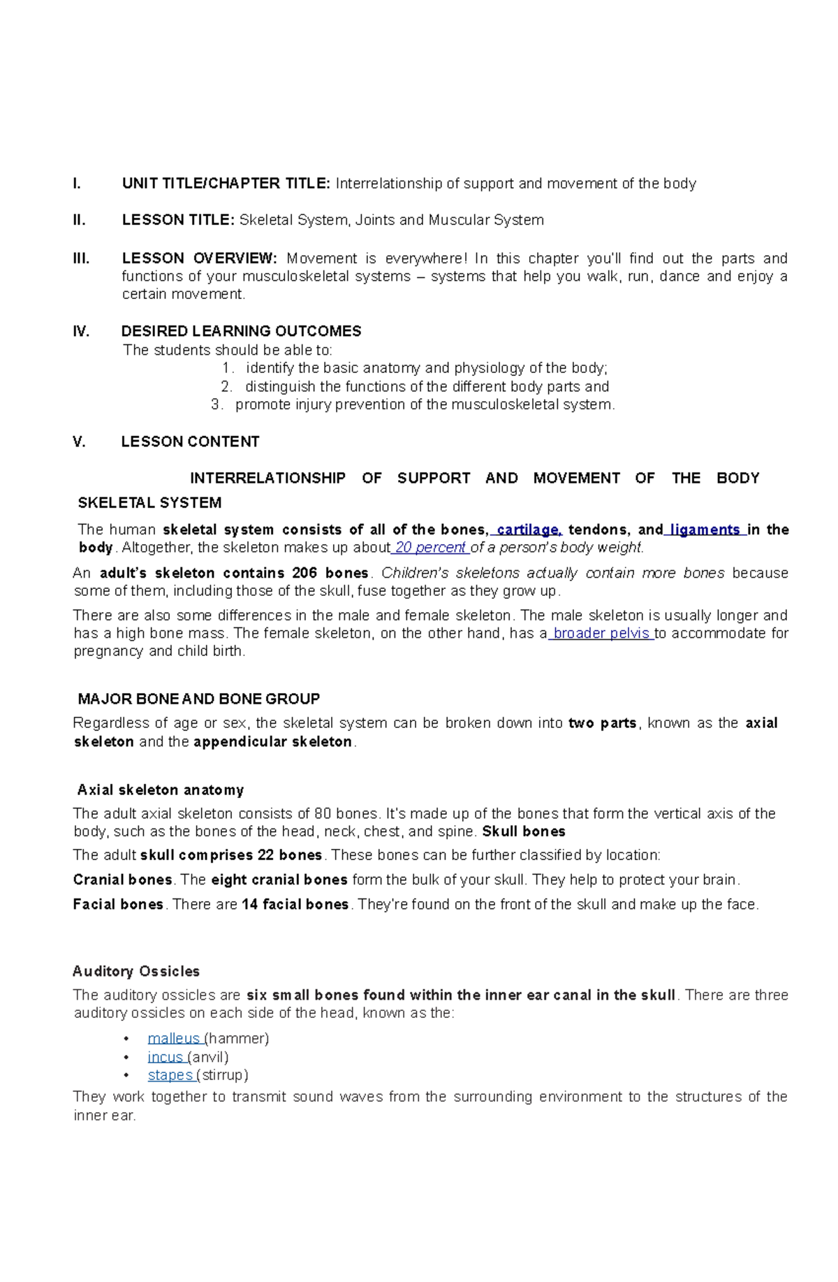 Pathf 1 Module-3 - Movement is everywhere! In this chapter you’ll find out the parts and ...