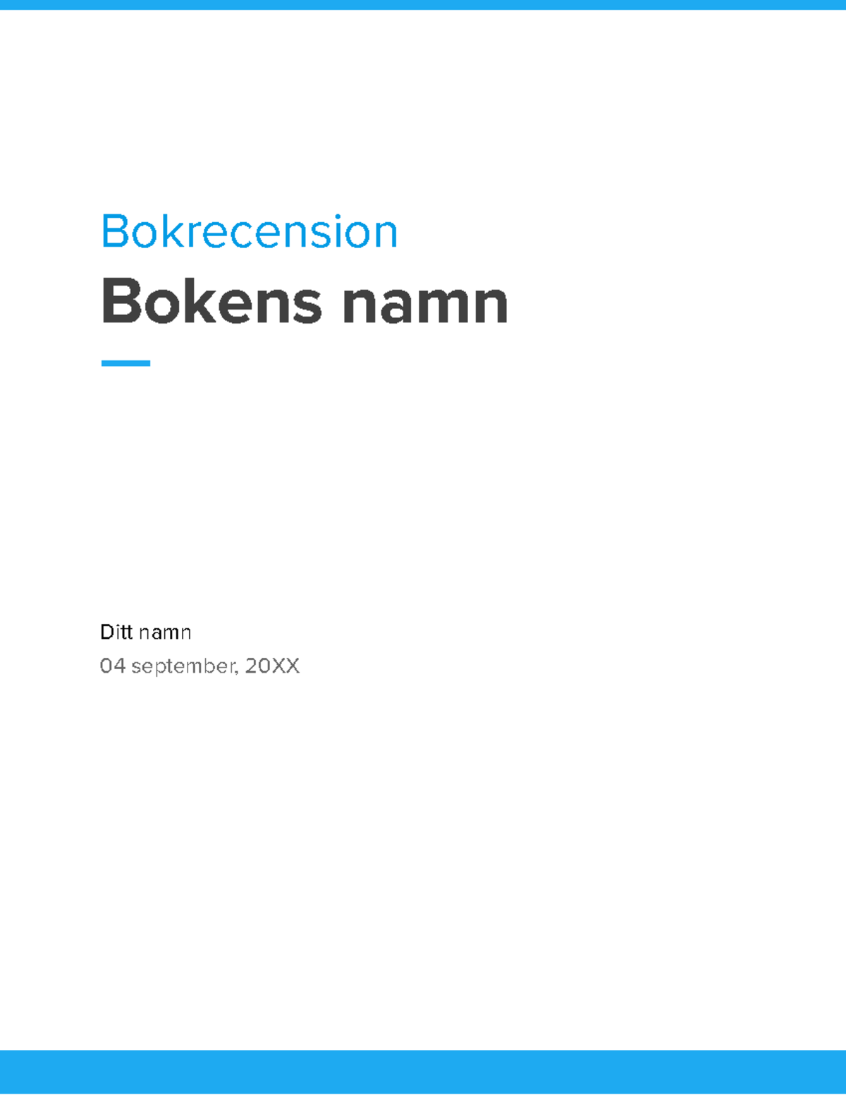 Från - Google Dokument - idk - Bokrecension Bokens namn Ditt namn 04 ...