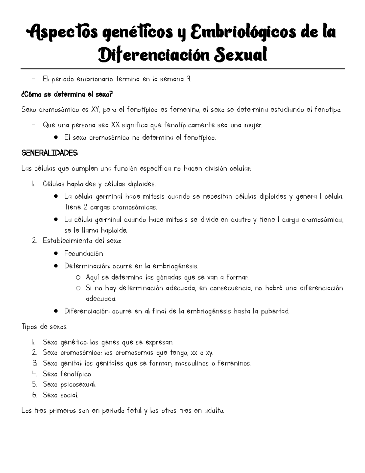 Aspectos genéticos y Embriológicos de la Diferenciación Sexual ...