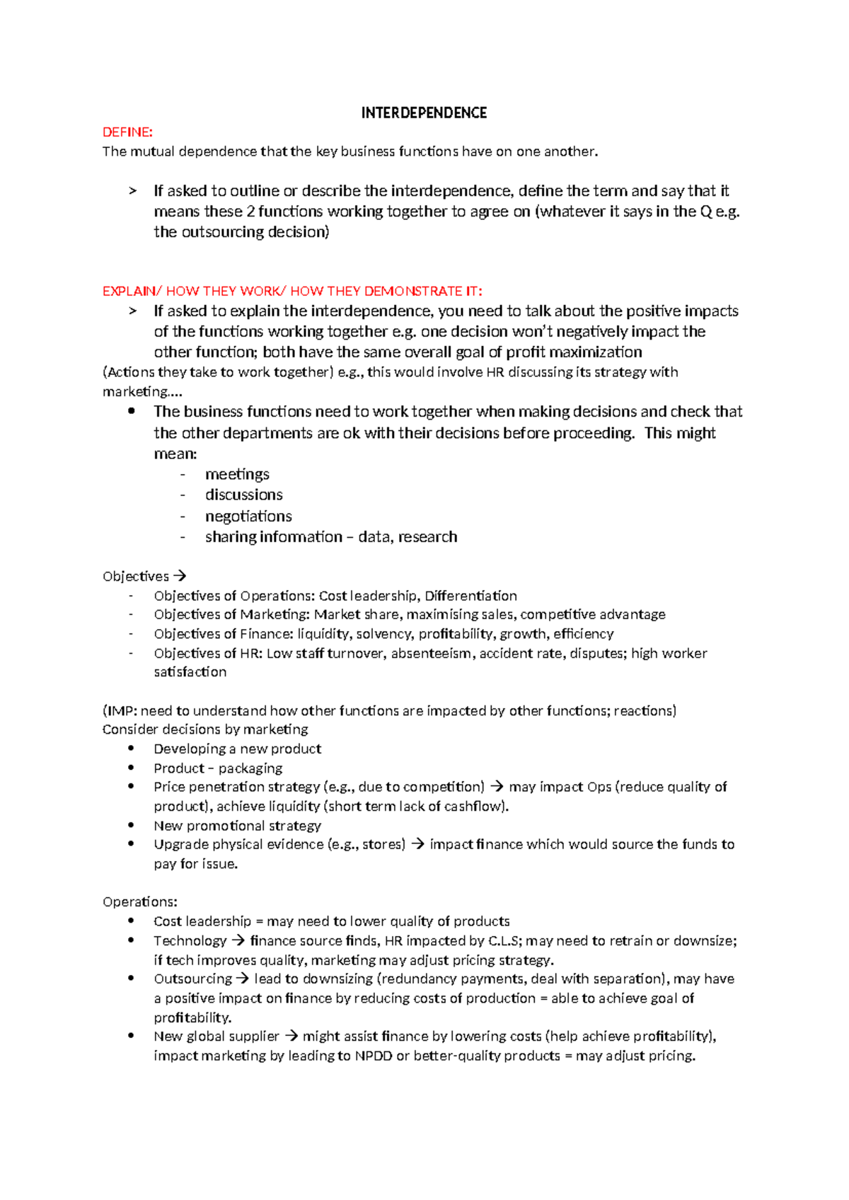 CSR/interdependence guide - INTERDEPENDENCE DEFINE: The mutual ...