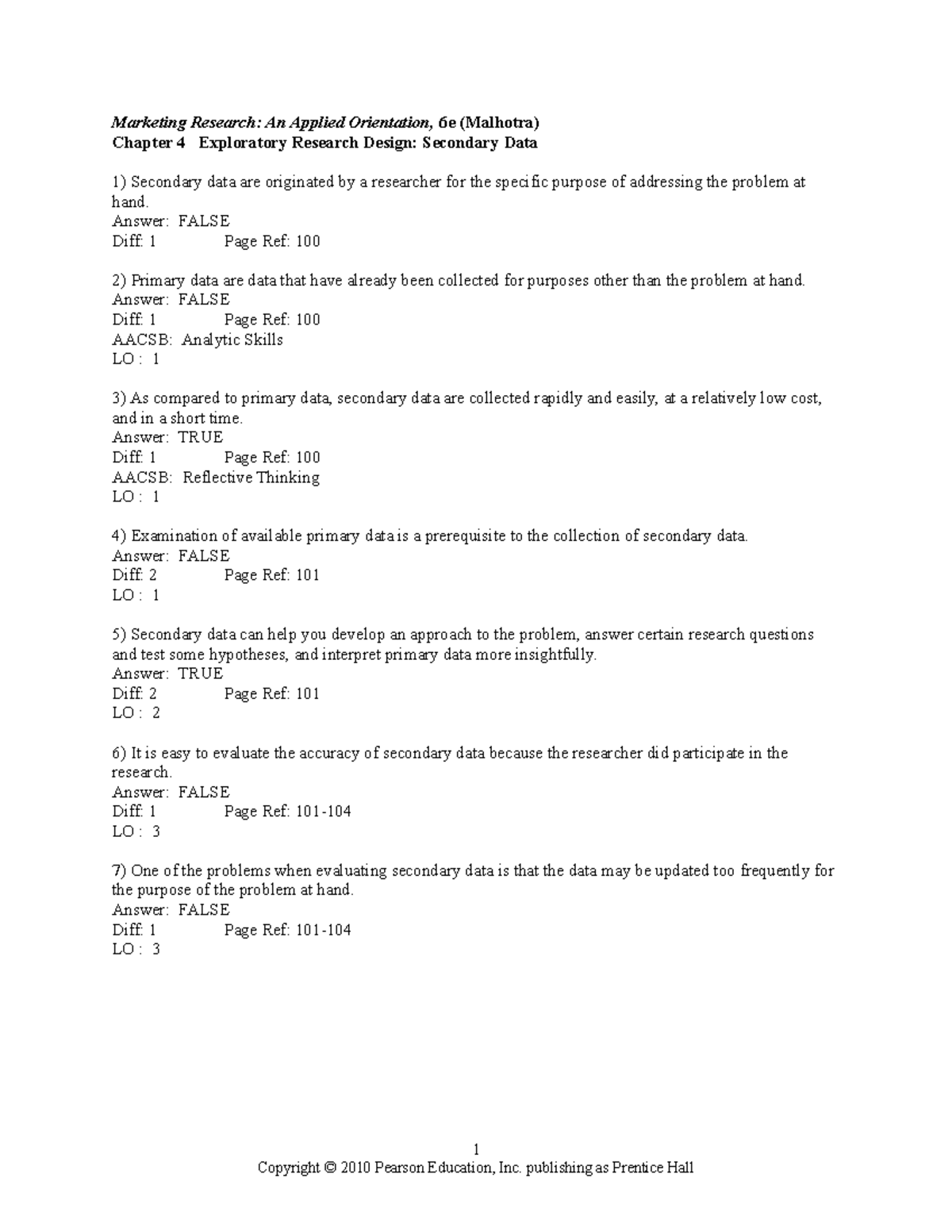 Mkg Research Ch 4 - marketing - Marketing Research: An Applied ...