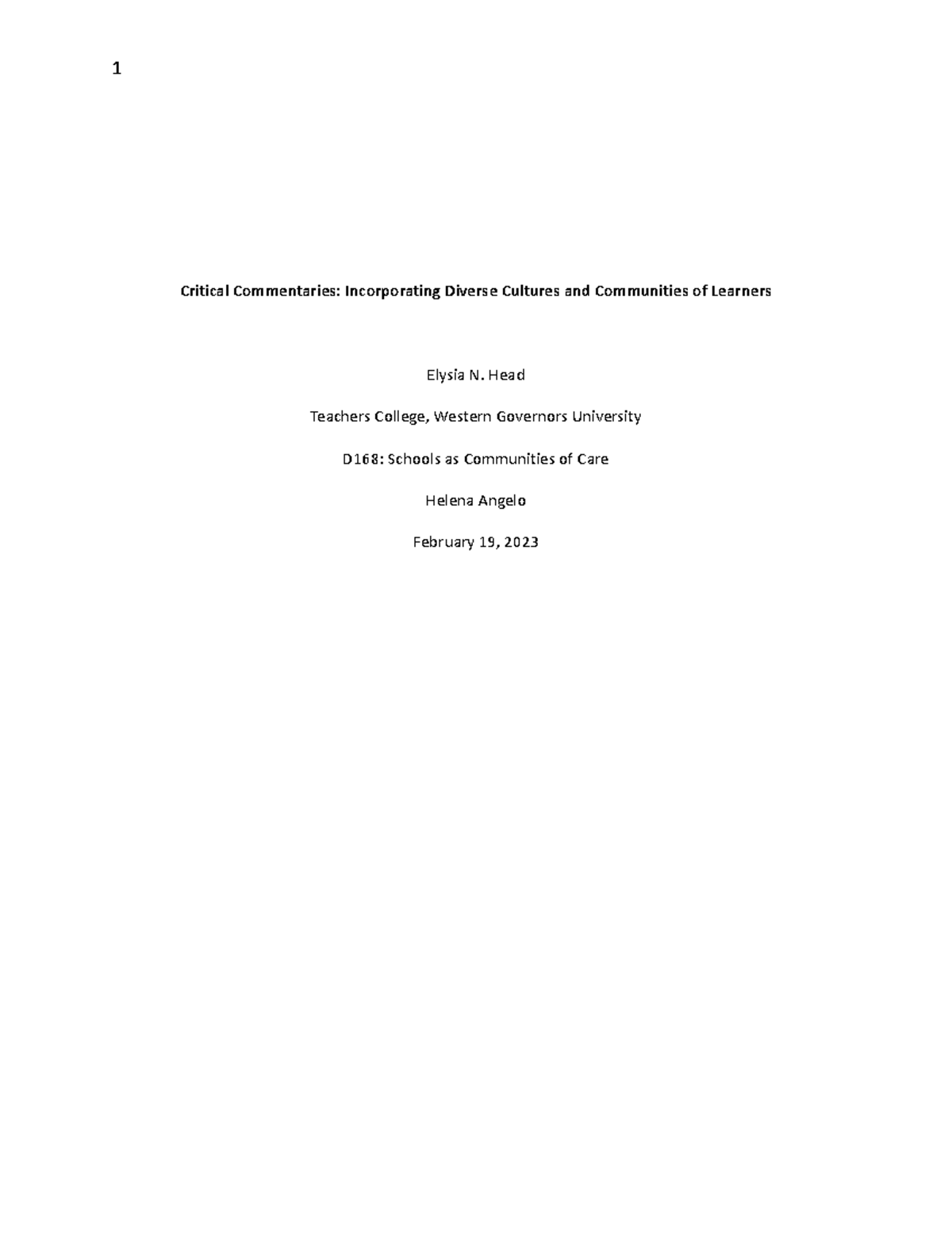 Task 1 - Passed - D168 - WGU - Studocu