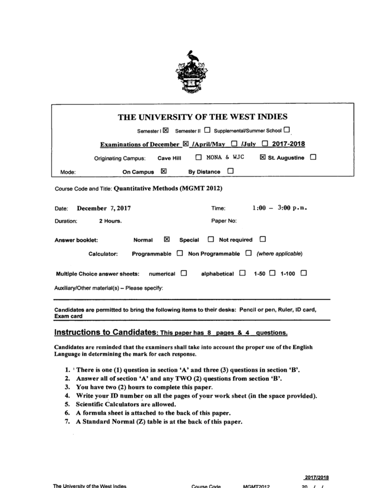 Httpswww.mona.uwi - Past paper questions - ri ; 40 % ",urSoll :Val THE ...