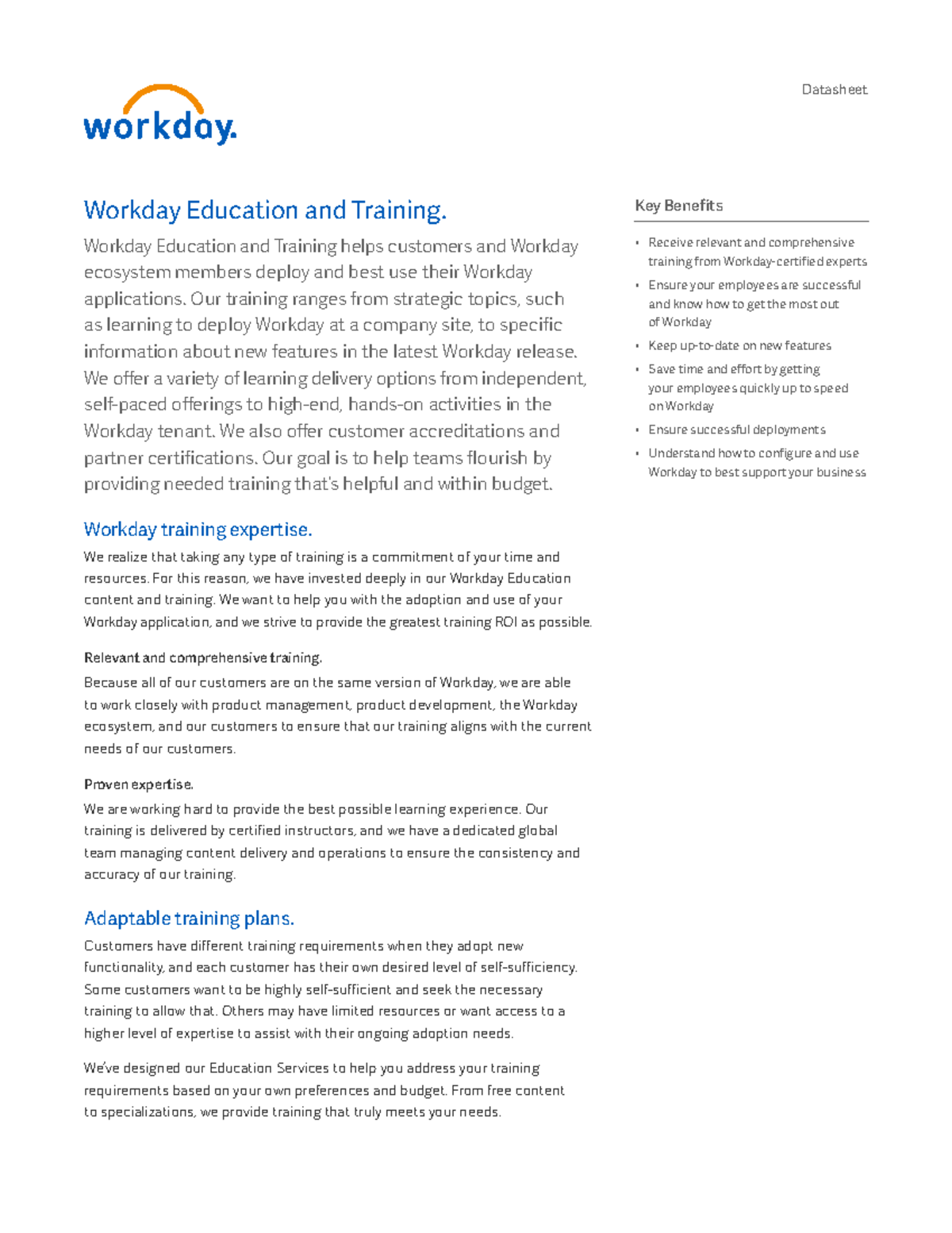 Workday-education-training - Datasheet Workday Education and Training ...