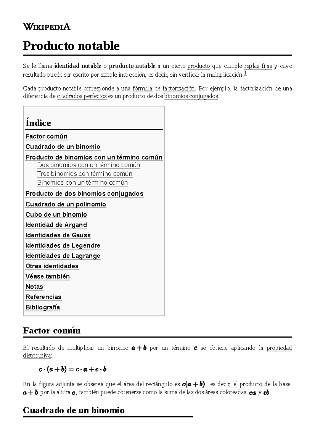 Producto notable - 1 Cada producto notable corresponde a una fórmula de ...