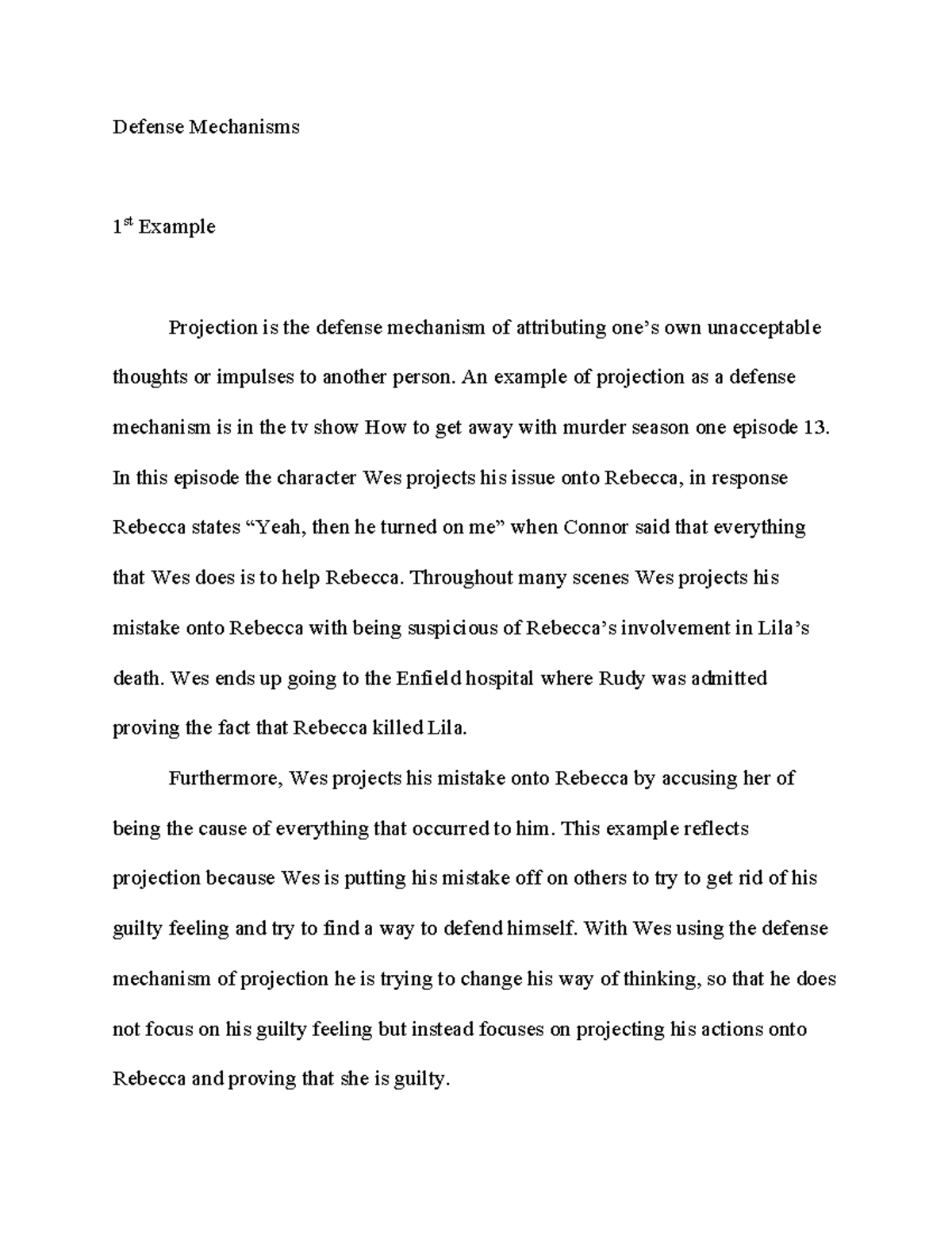 Defense Mechanisms Psychology of Personality - Defense Mechanisms 1 st ...