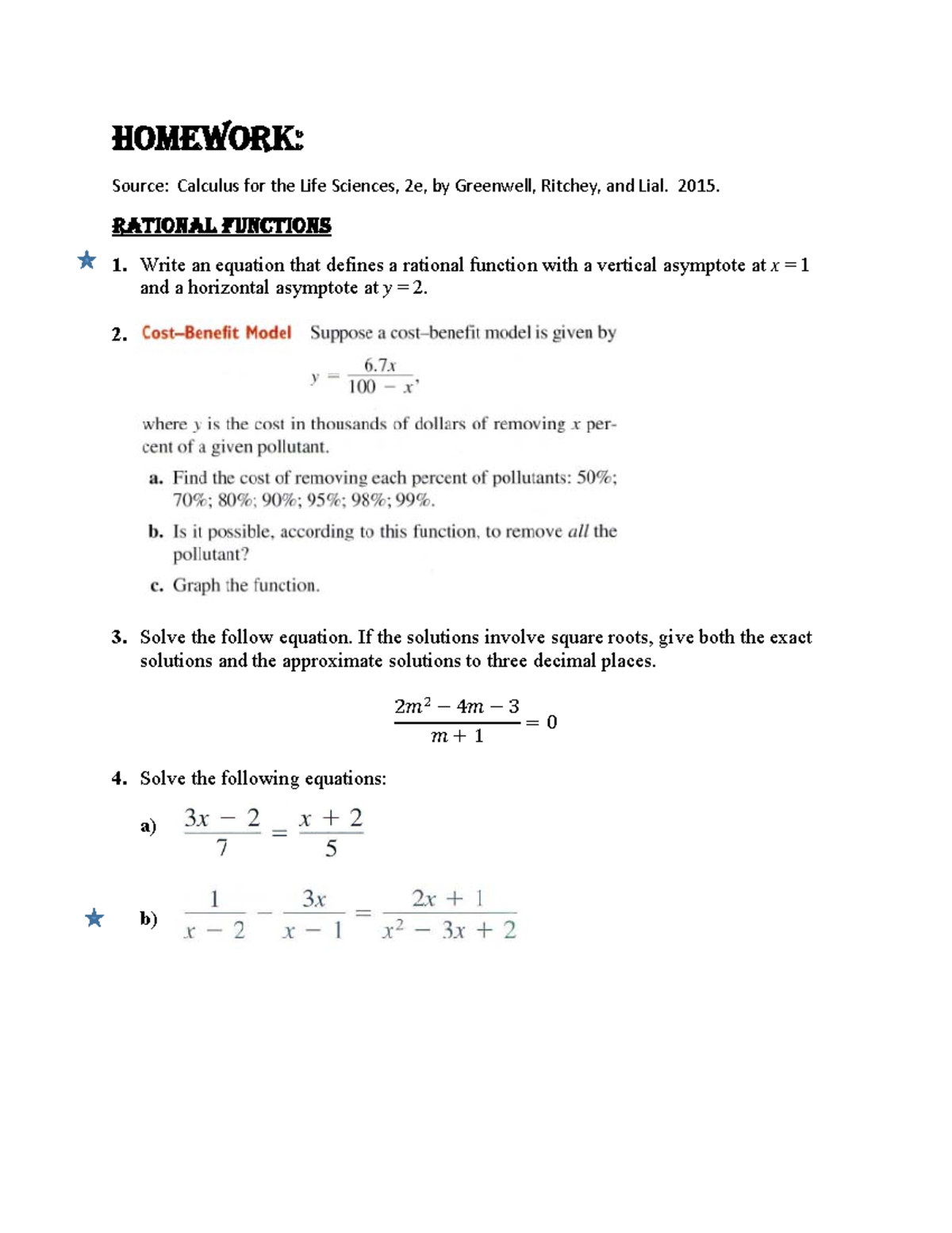 Hw Week5 Practice Worksheet Homework Source Calculus For The Life Sciences 2e By