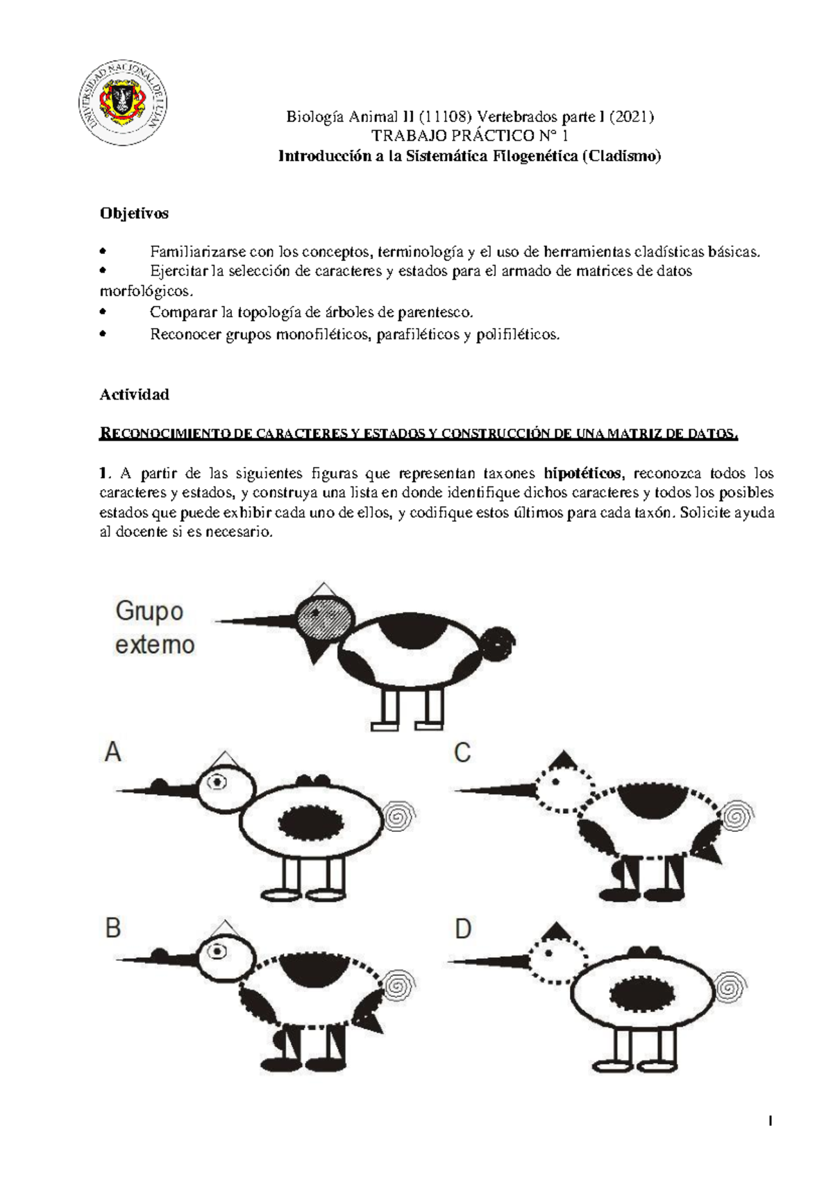 TP1 - Introduccion a la Sistematica Filogenetica 1-convertido - Biología Animal II (11108) - Studocu