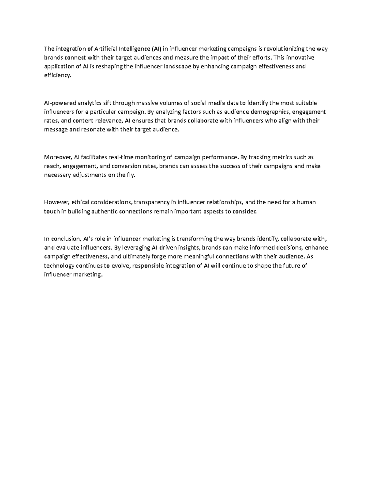 The integration of Artificial Intelligenc 5 - This innovative ...