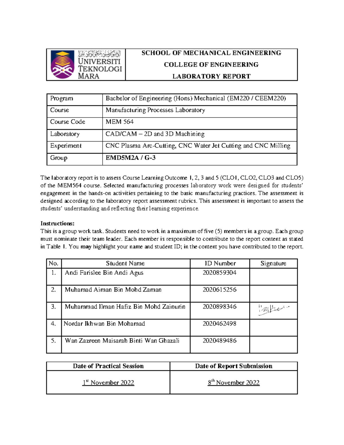 Cadcam - 2D and 3D Machining - Program Bachelor of Engineering (Hons ...