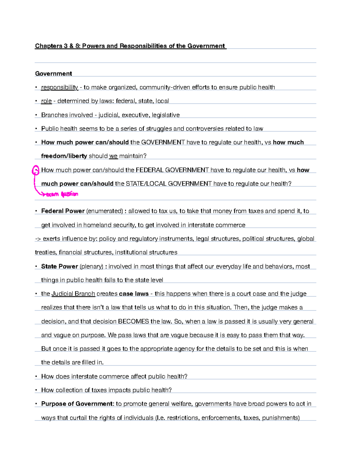 Class 4 Powers and Responsibilities of the Government - Chapters 3 & 8 ...
