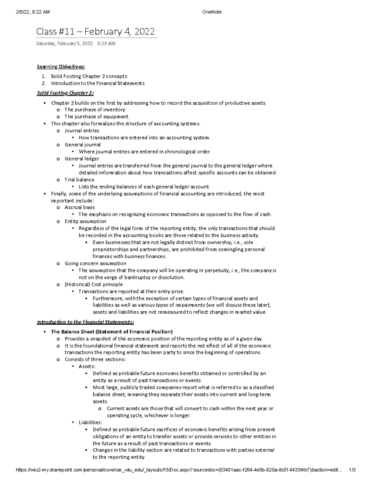 February 4. 2022 - Class Notes - 2/5/22, 8:22 AM OneNote - Studocu