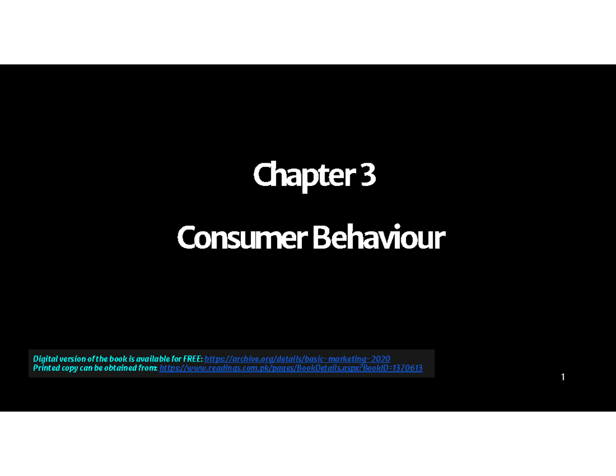 Ch-03 Consumer Behaviour SZ 240923 - Consumer Behaviour - Chapter Digital version of the book is ...