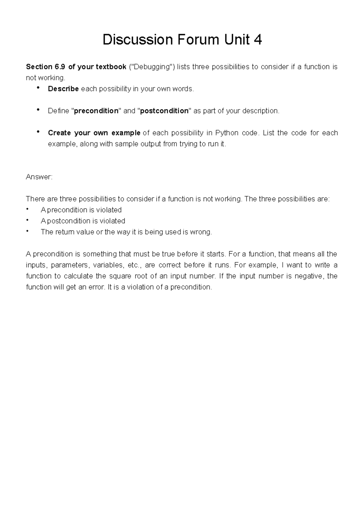 CS1101 Discussion Assignment Unit 4 (Stu Docu) - Discussion Forum Unit ... CS1101 Discussion Assignment Unit 4 (Stu Docu) - Discussion Forum Unit ...