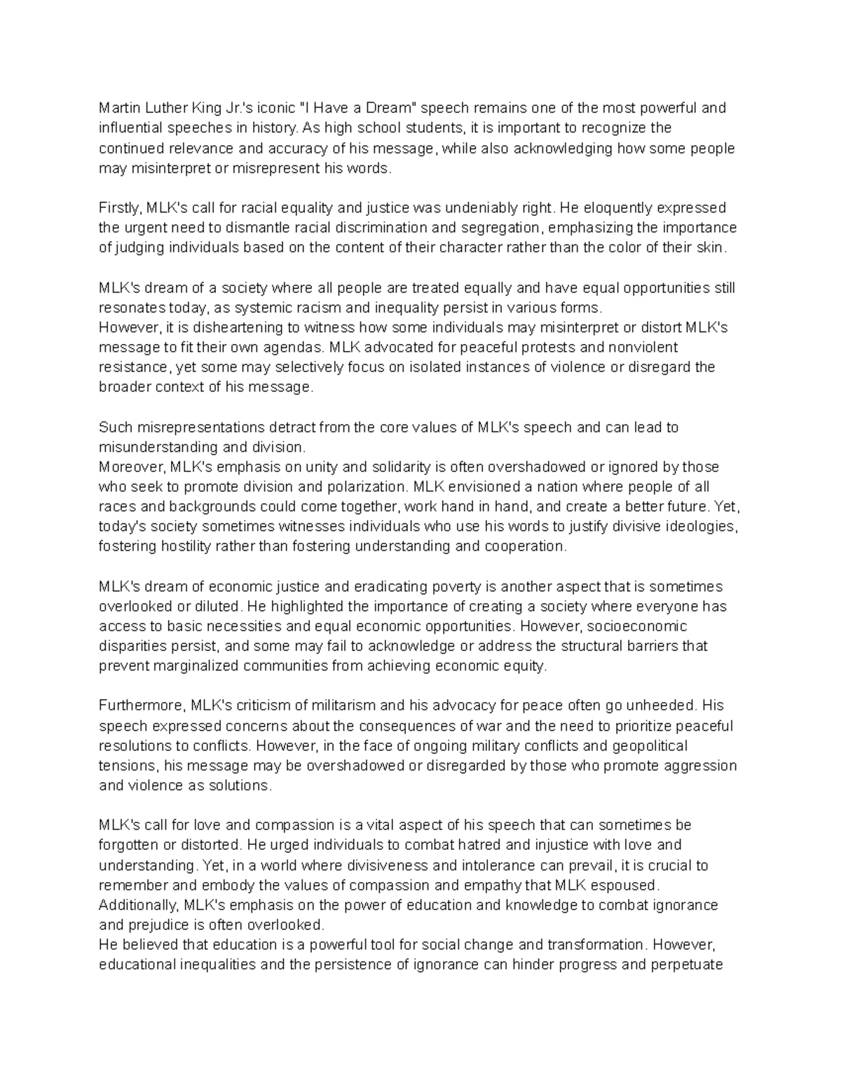 MLK - I have done a great job - Martin Luther King Jr.'s iconic "I Have ...